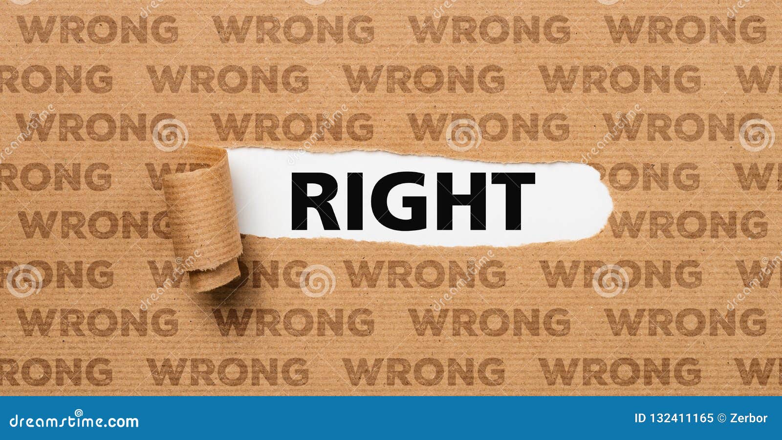 Torn Paper - Right or Wrong Stock Image - Image of contrary, secret ...