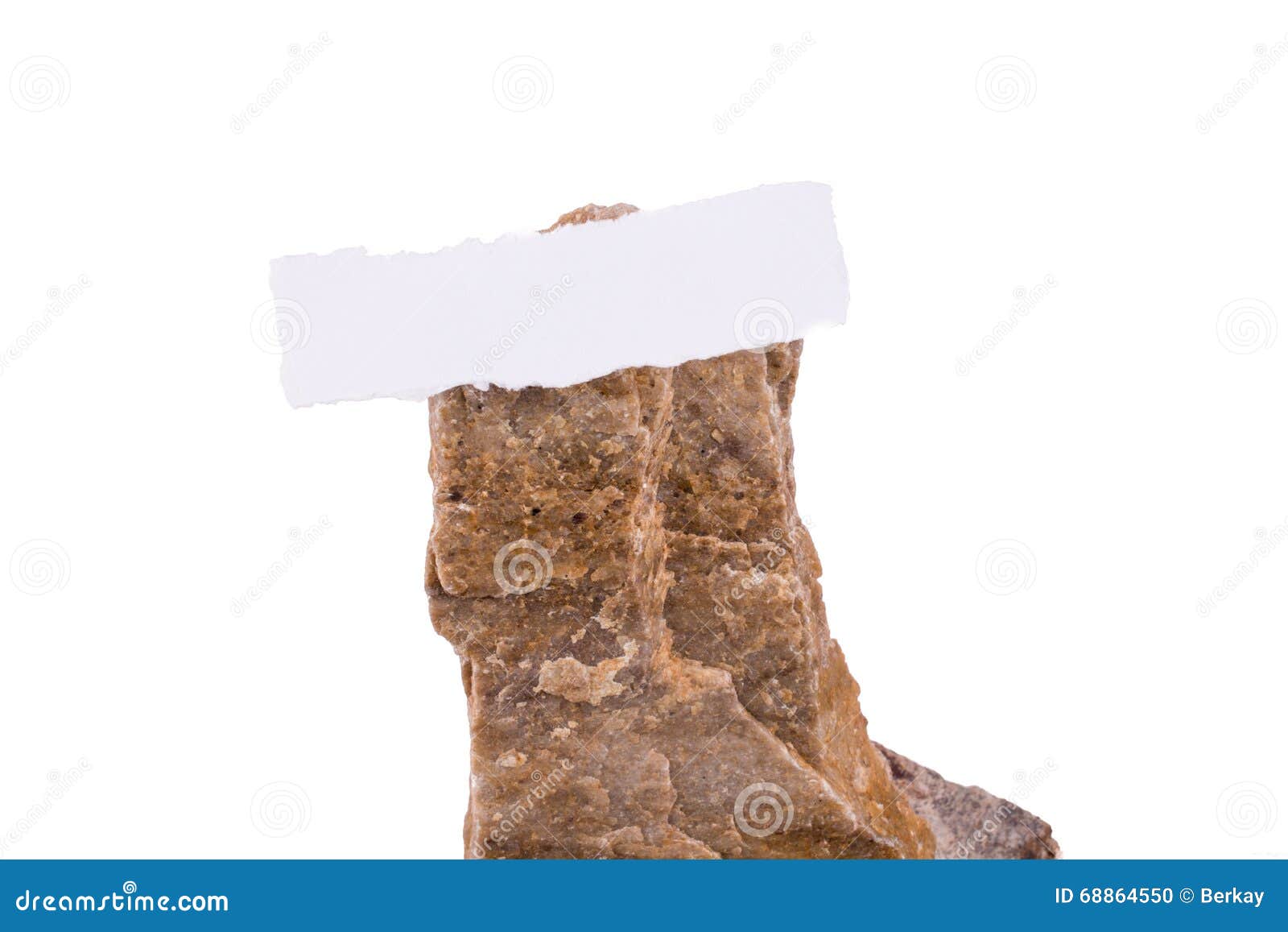 Torn paper on rock stock photo. Image of torn, achievement - 68864550