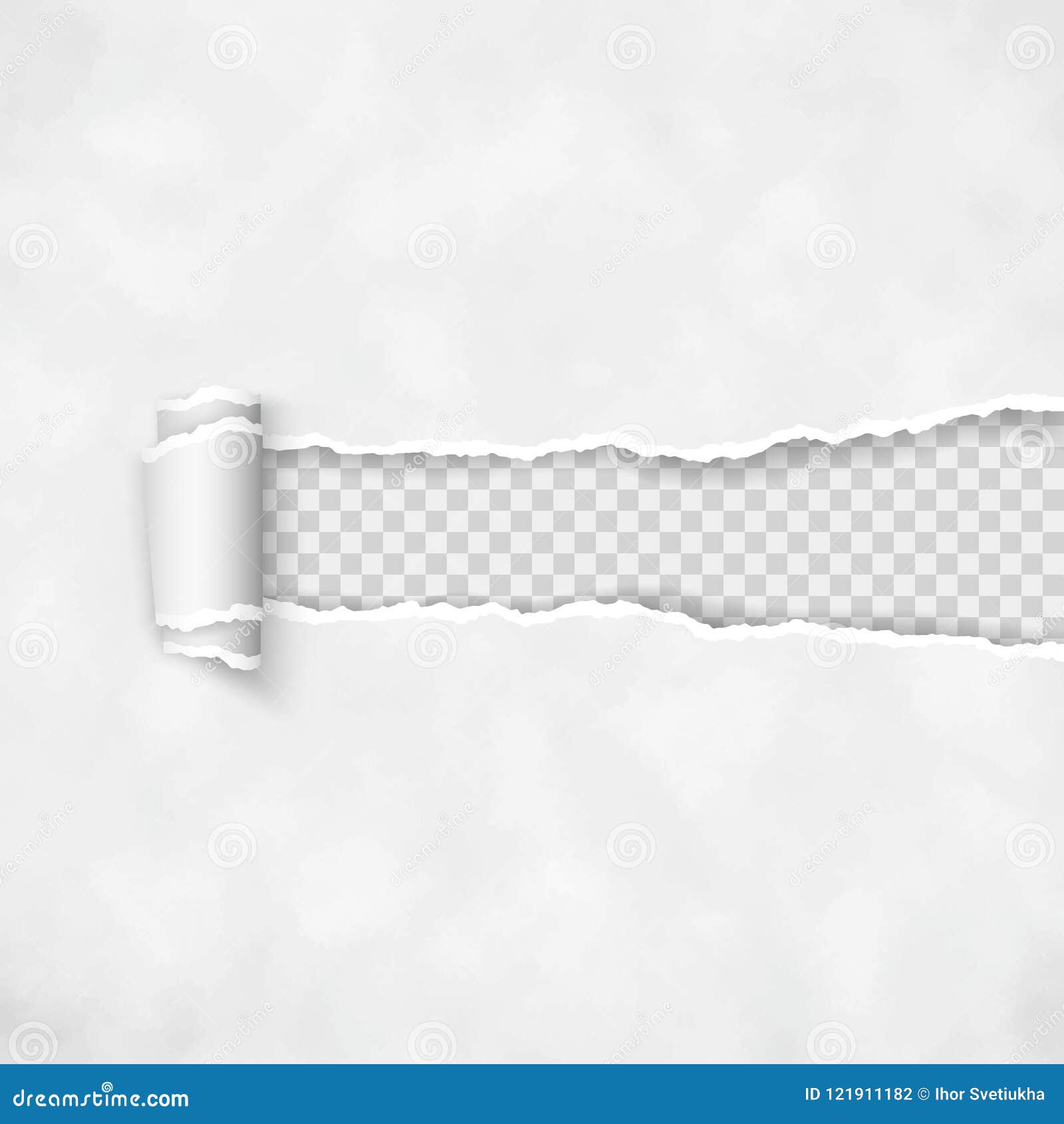 Torn Paper With Rolled Edge. Rough Broken Border Of Paper Stripe ...