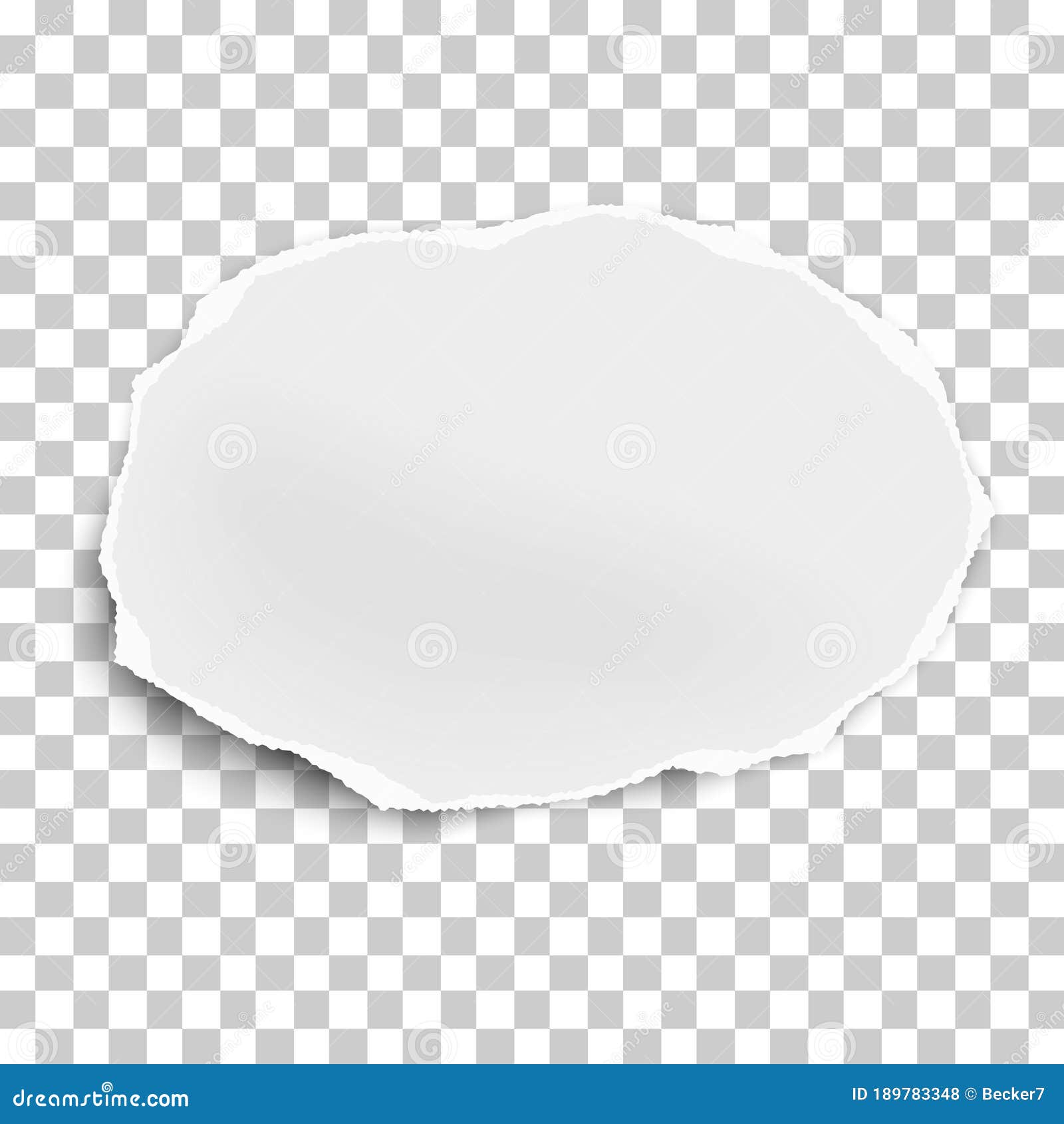 Torn Paper Scrap of Oval Shape Isolated on Transparent Background ...