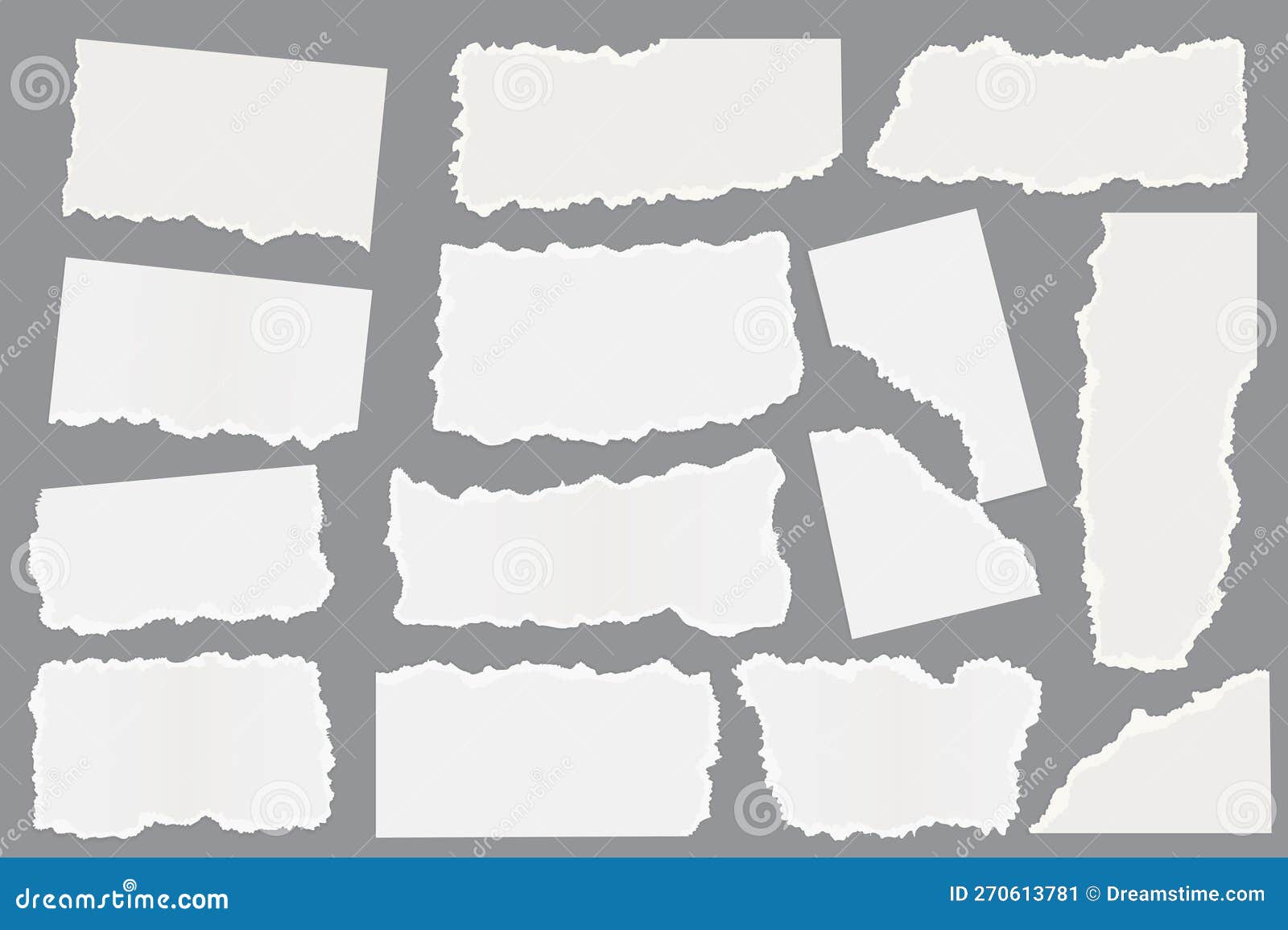 Torn Paper Set Graphic Elements in Flat Design. Vector Illustration ...