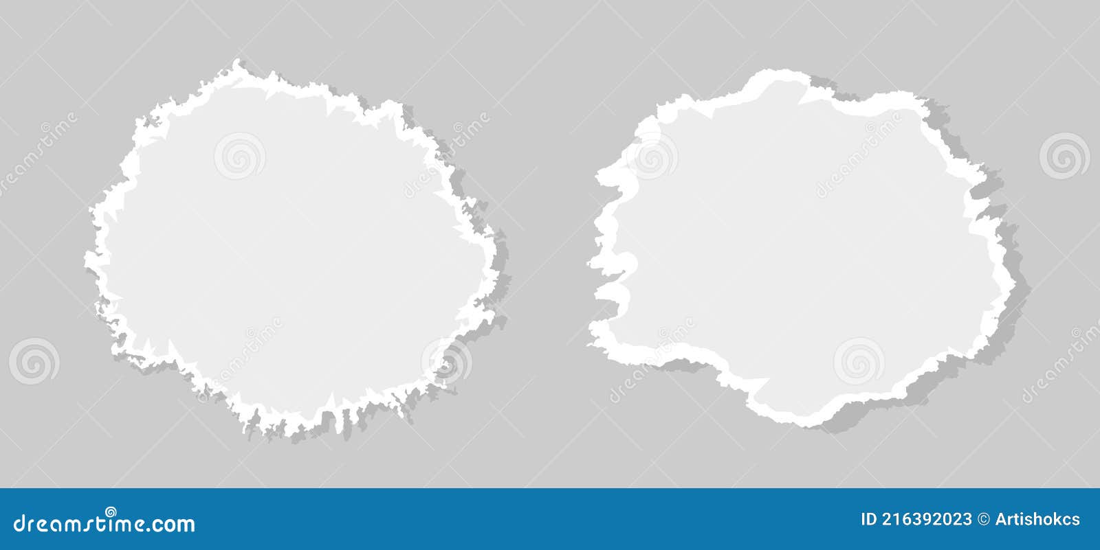 Torn Paper Set. Lacerated Paper. Square Shape. Rectangle Shape Stock ...