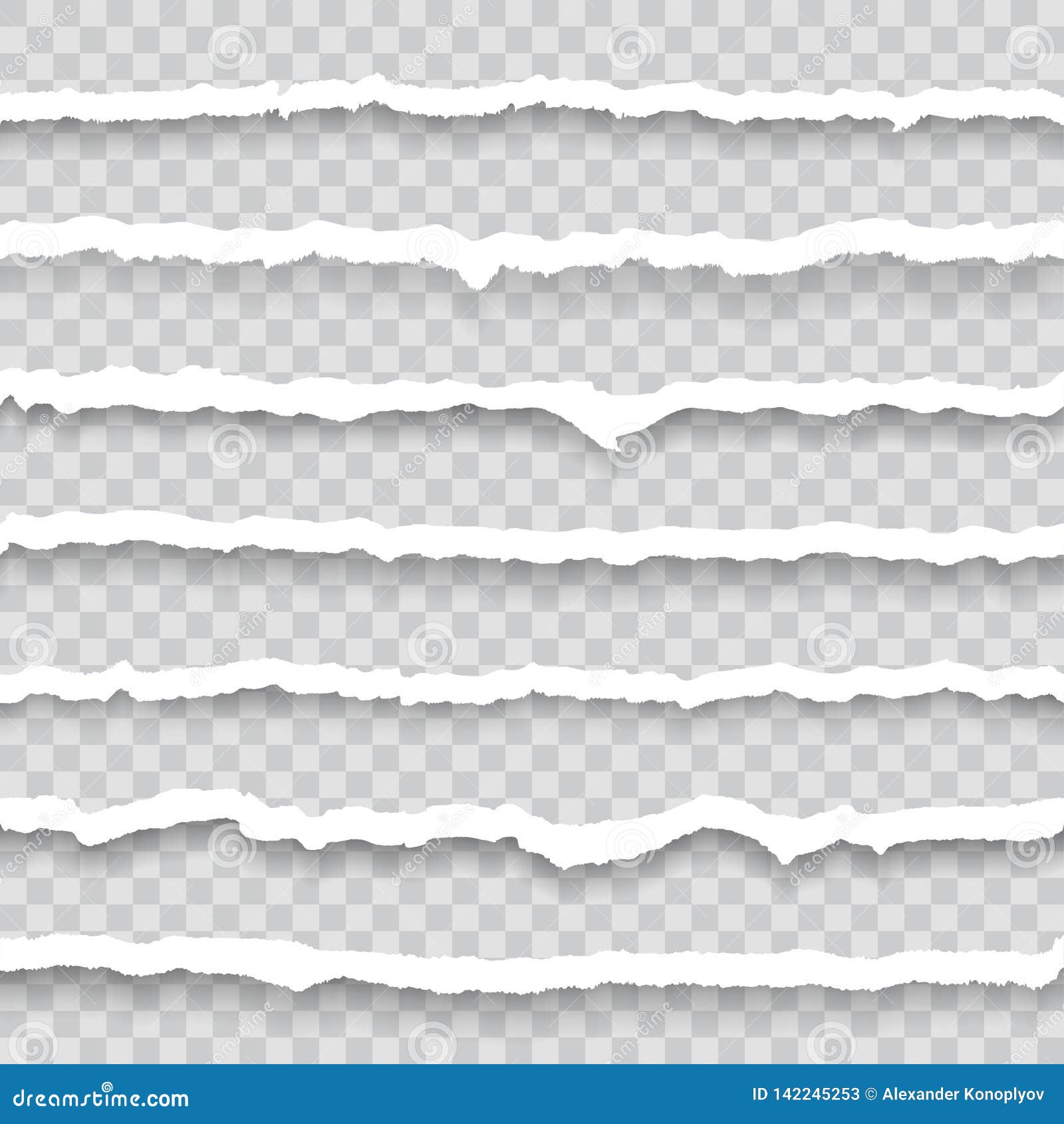 Torn Paper Sheet Edges Realistic Style Set Stock Vector - Illustration ...