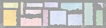Torn Paper Sheets, Colorful Notebook Pages Set Stock Vector ...