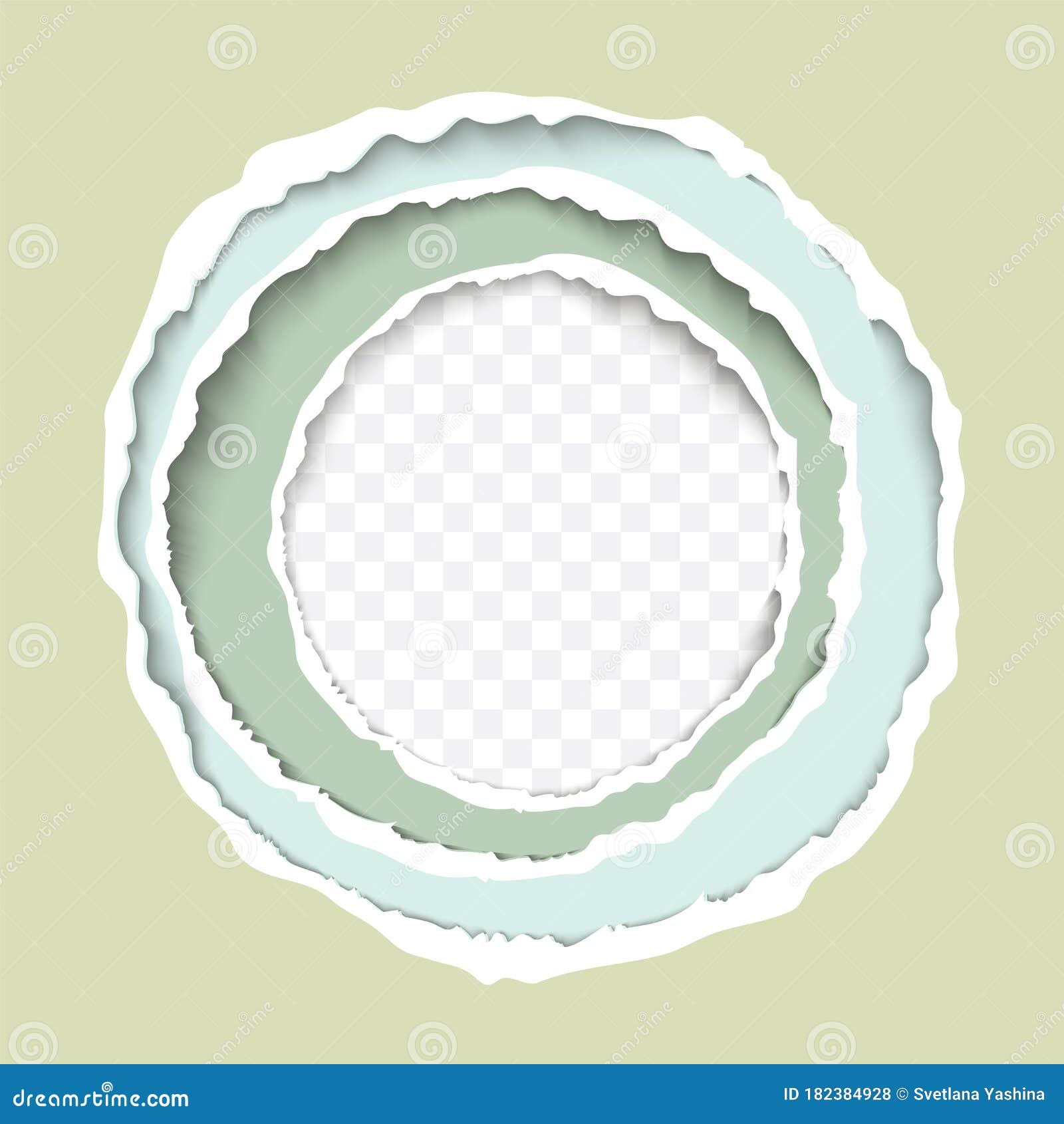 Torn Paper Sheets Rough Circular Borders Realistic Illustration Stock ...