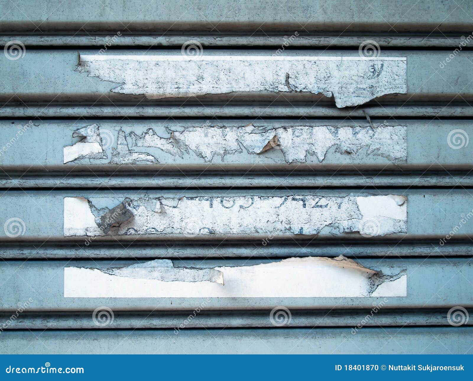 Torn Paper On Steel Panel Picture. Image: 18401870