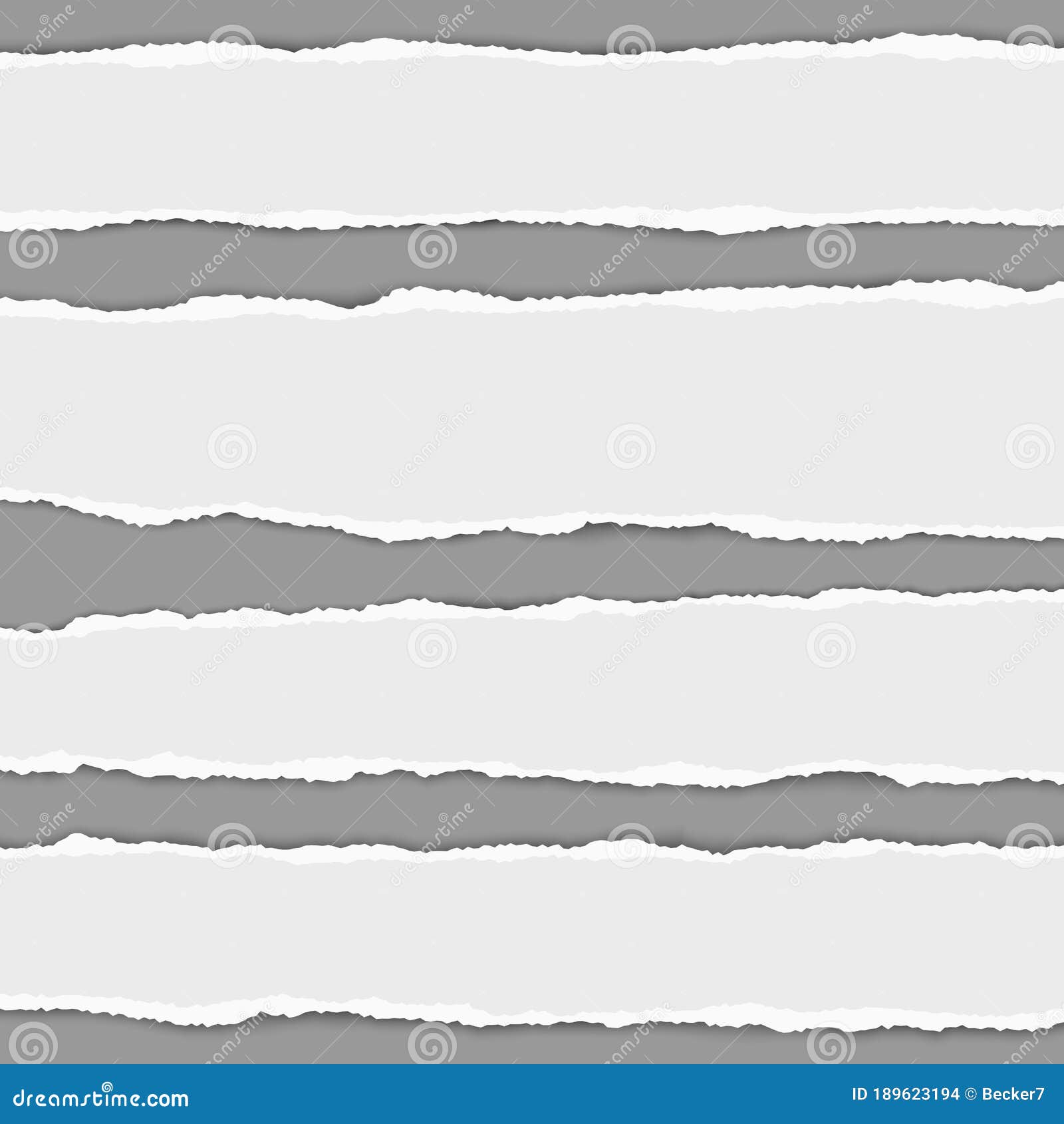 Torn Paper Stripes with Shadow Placed on Gray Background. Vector ...