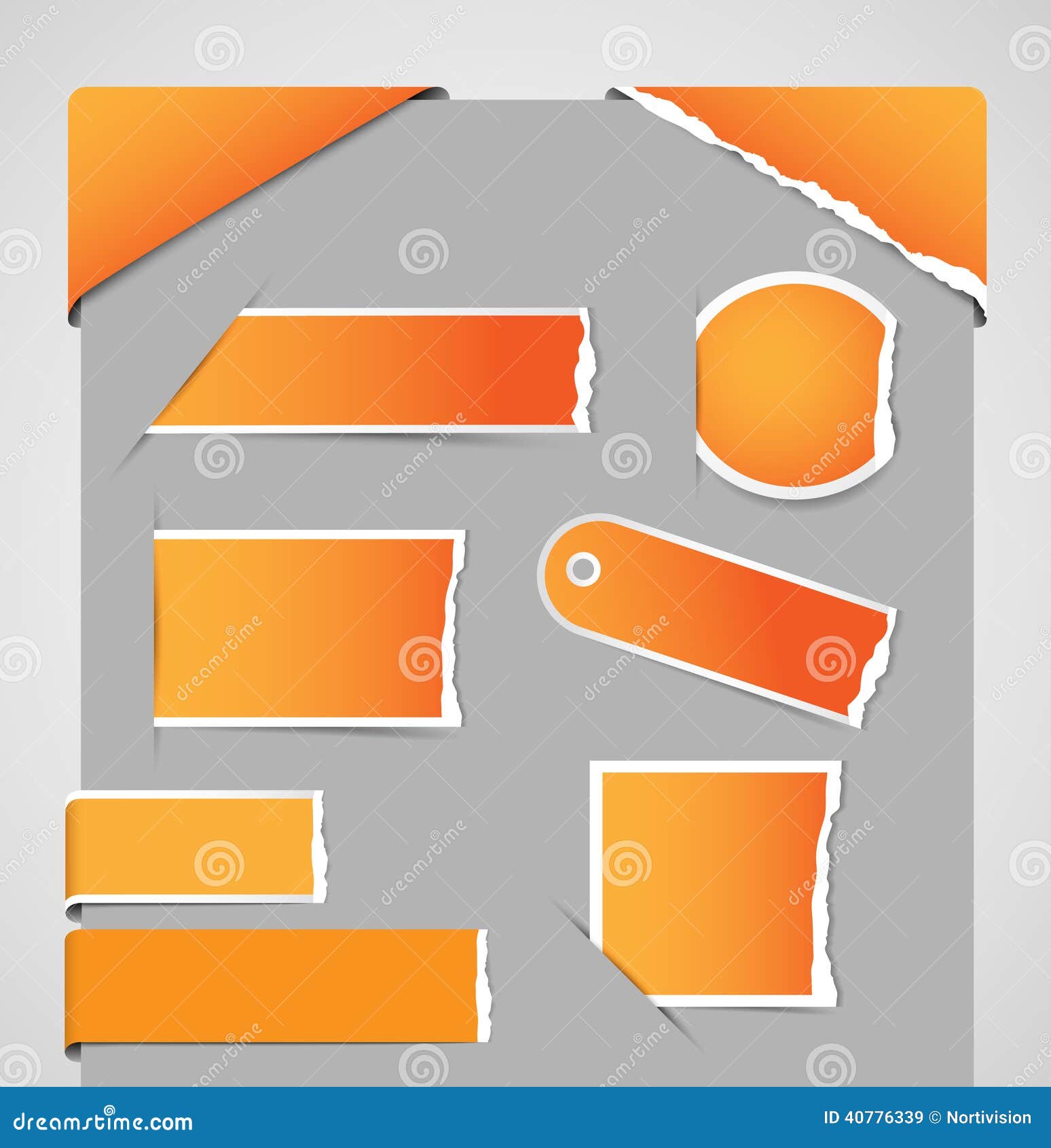 Torn paper tags stock illustration. Illustration of notice - 40776339