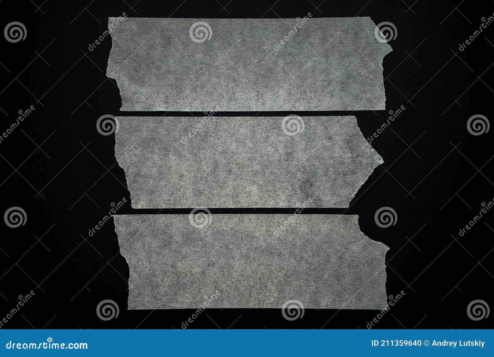 Torn Paper Tape is Pasted on a Black Isolate, an Empty Space for the ...