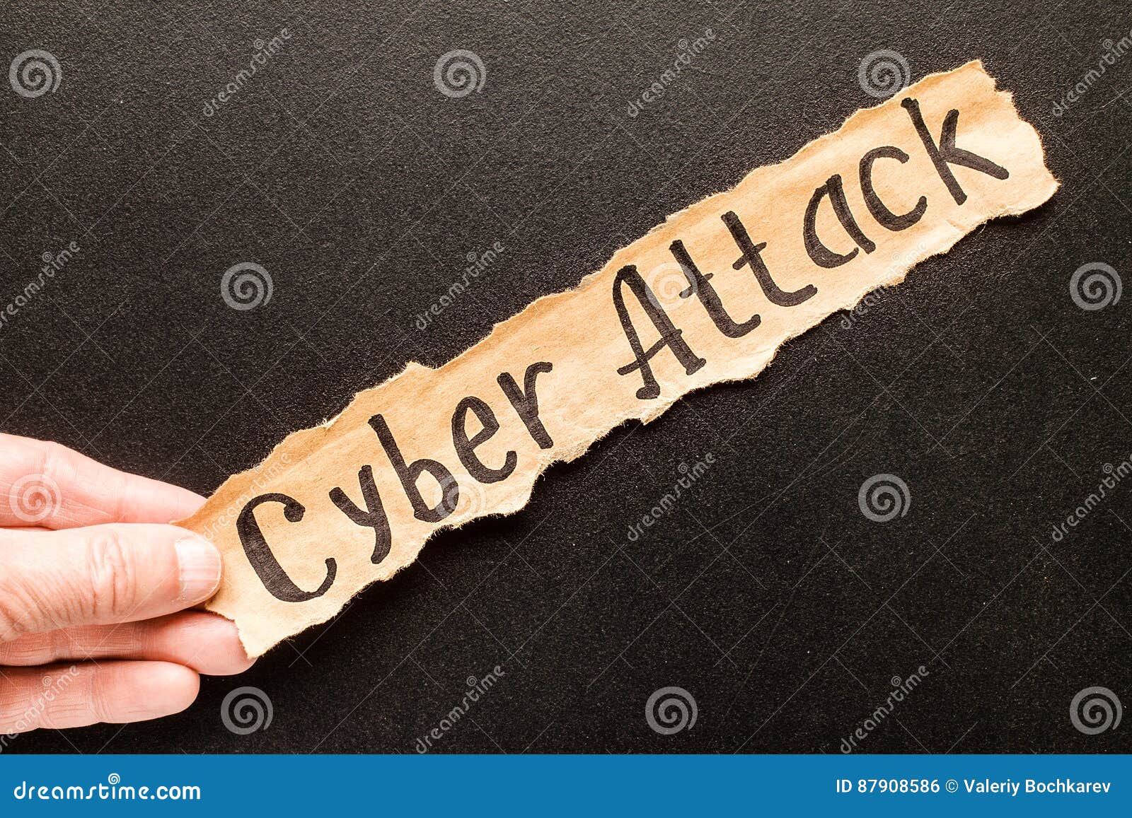 Torn Paper with Text CYBER ATTACK Stock Photo - Image of advertisement ...