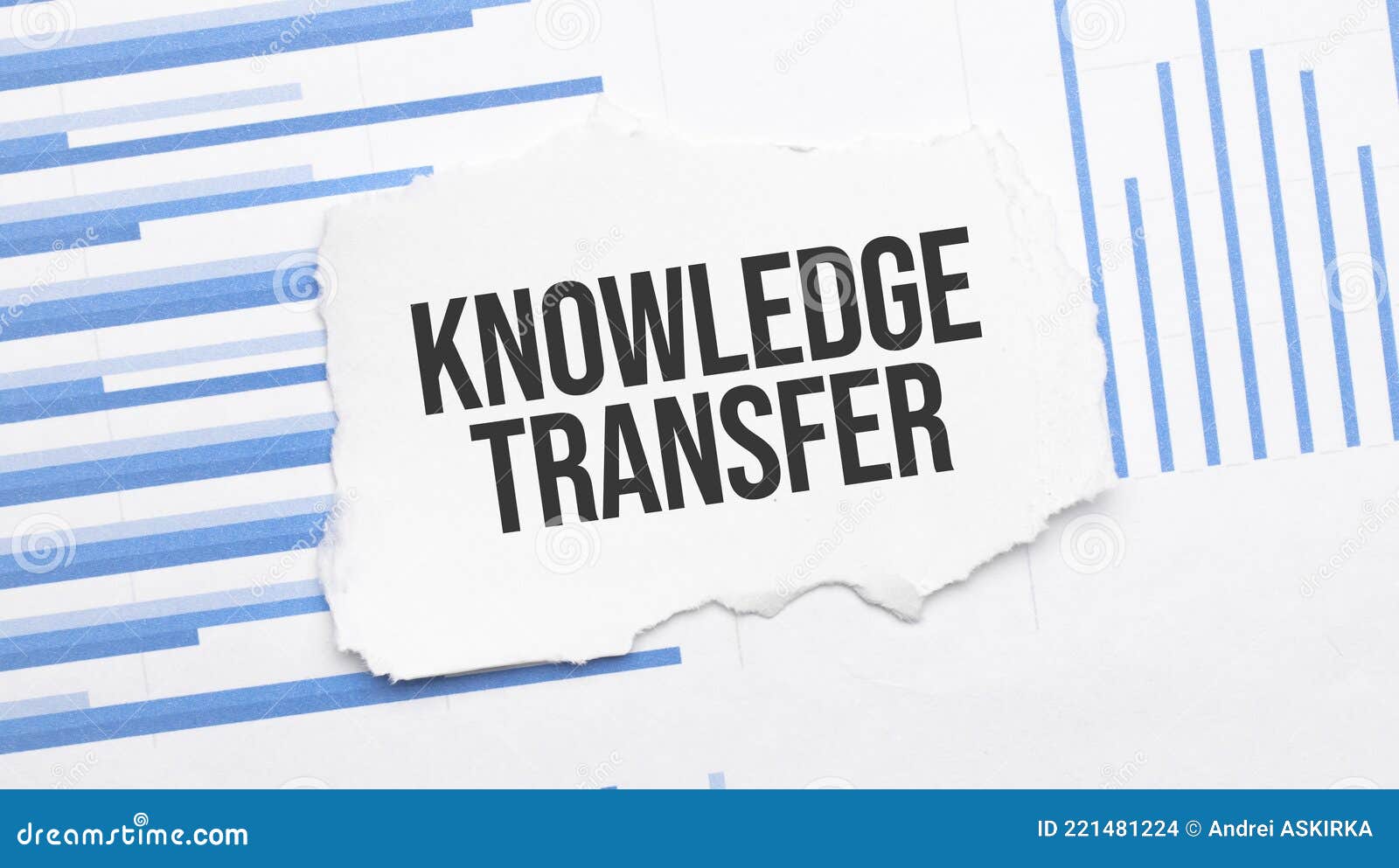 Torn Paper with Text KNOWLEDGE TRANSFER on Bar Graph Report Stock Photo ...