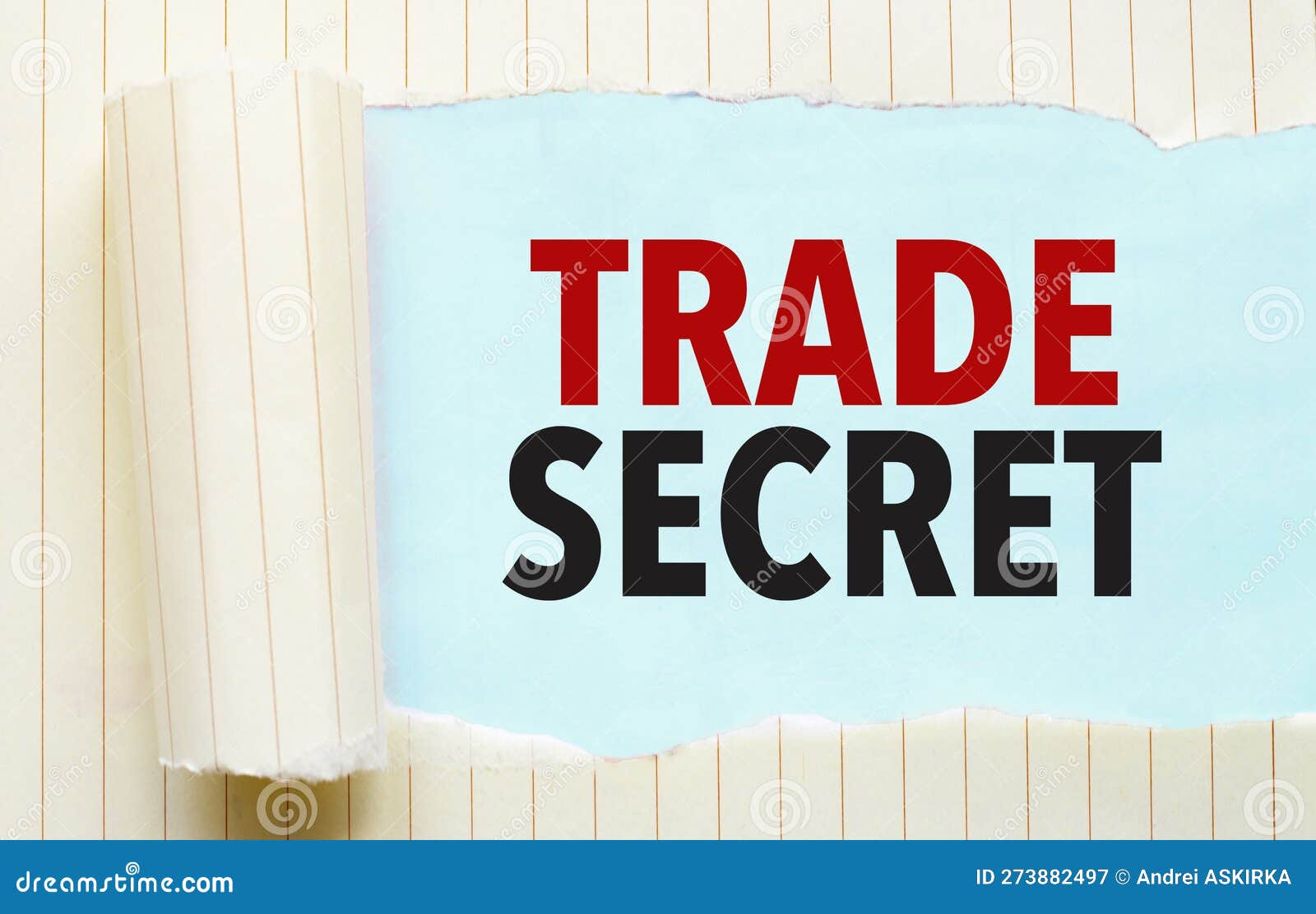 Torn Paper with Text Trade Secret and Blue Background Stock Image ...