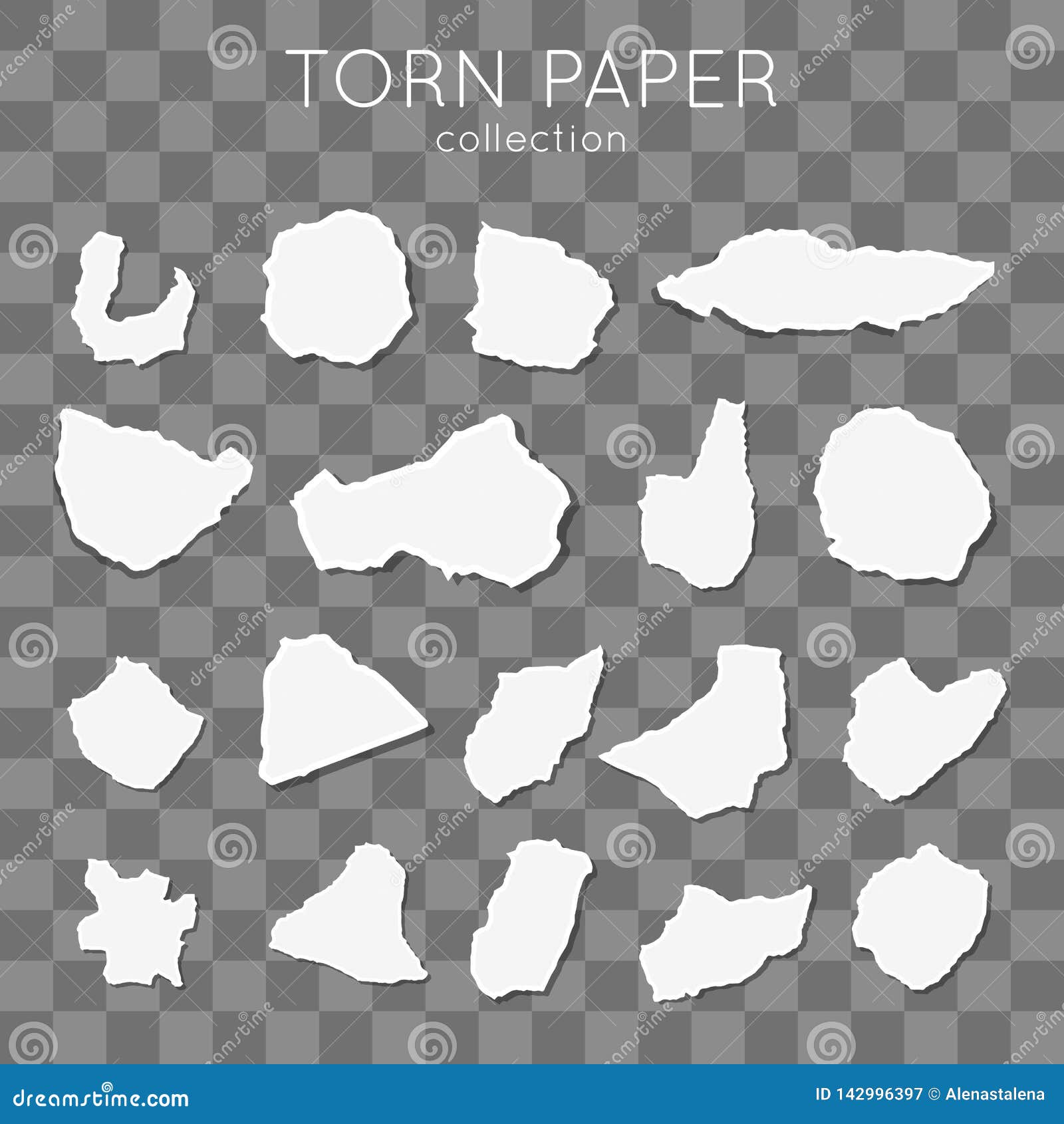 Torn Paper Vector Set. Patch Sticky Texture Stock Vector - Illustration ...
