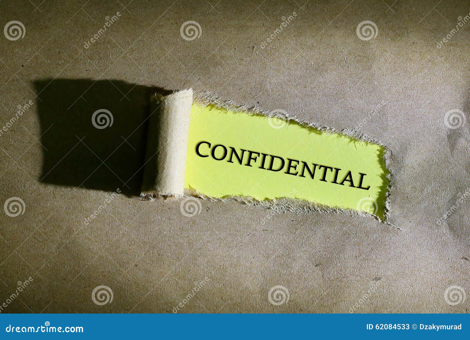 Torn Paper with Word CONFIDENTIAL Stock Image - Image of newspaper ...
