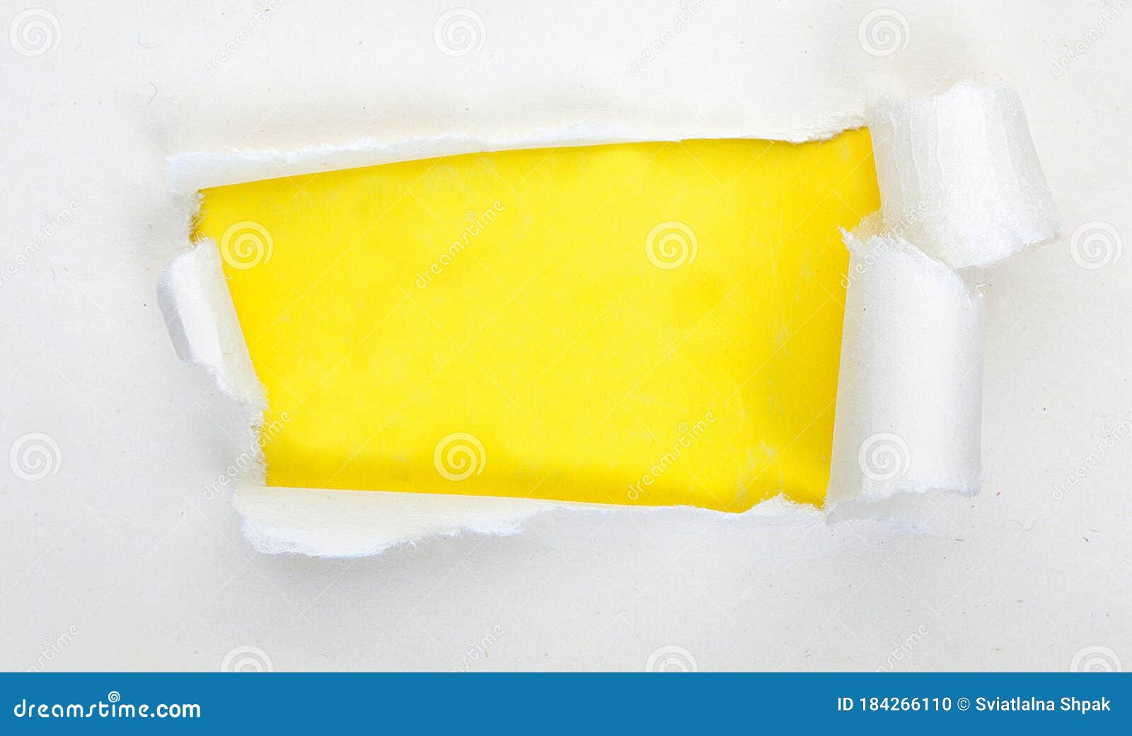 Torn Paper with Yellow Background Stock Photo - Image of ripped, frame ...