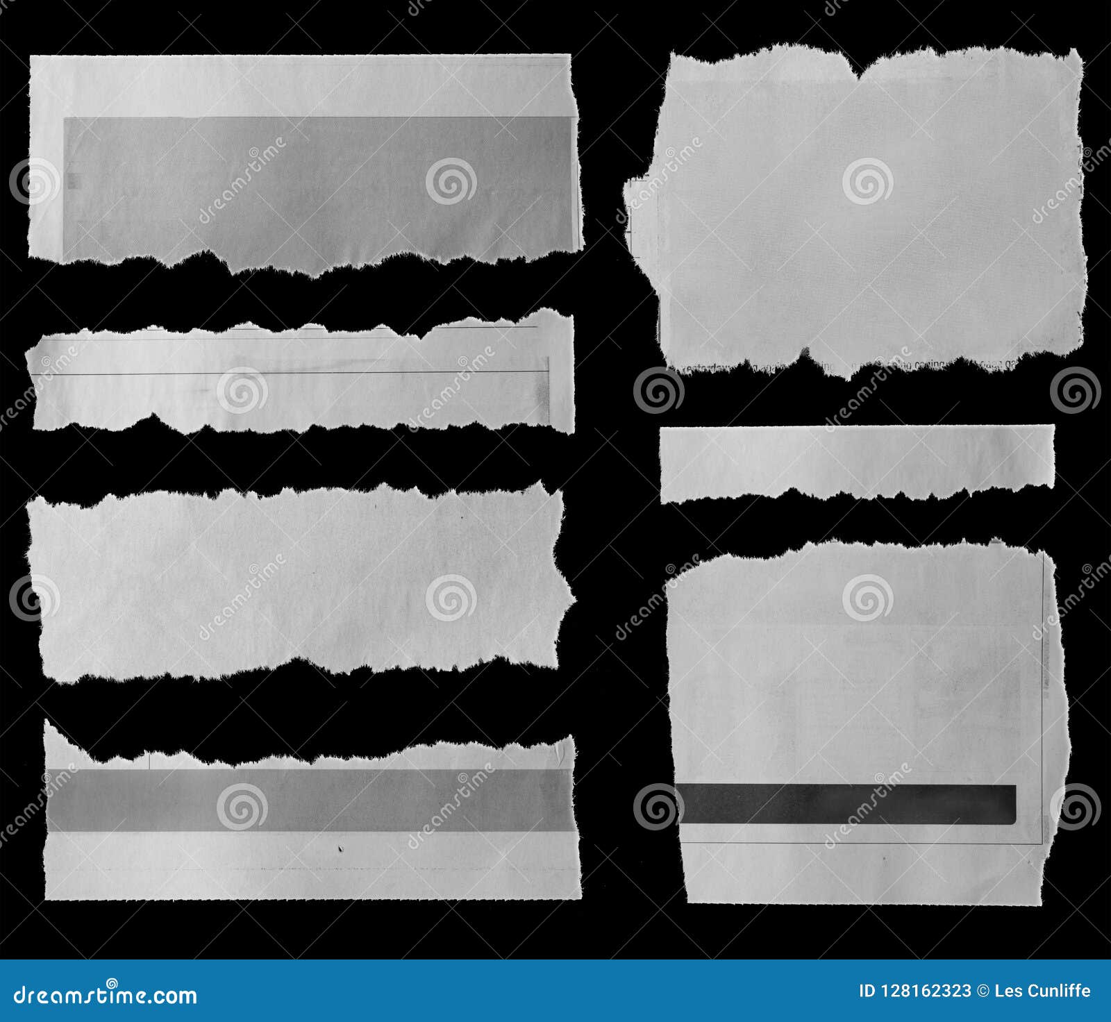 Torn papers on black stock image. Image of ragged, close - 128162323