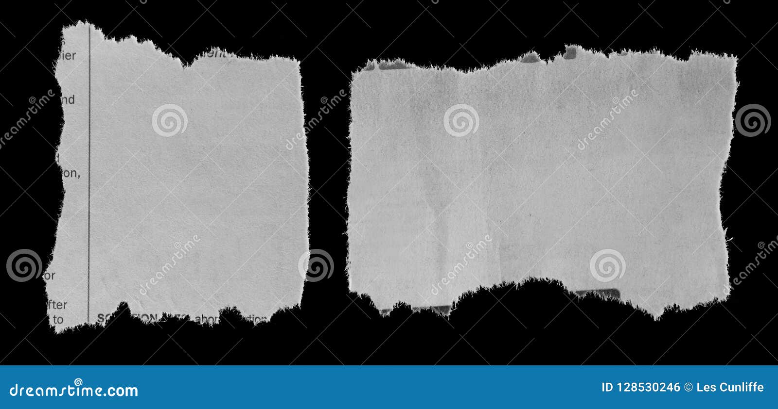 Torn papers on black stock photo. Image of ragged, isolated - 128530246