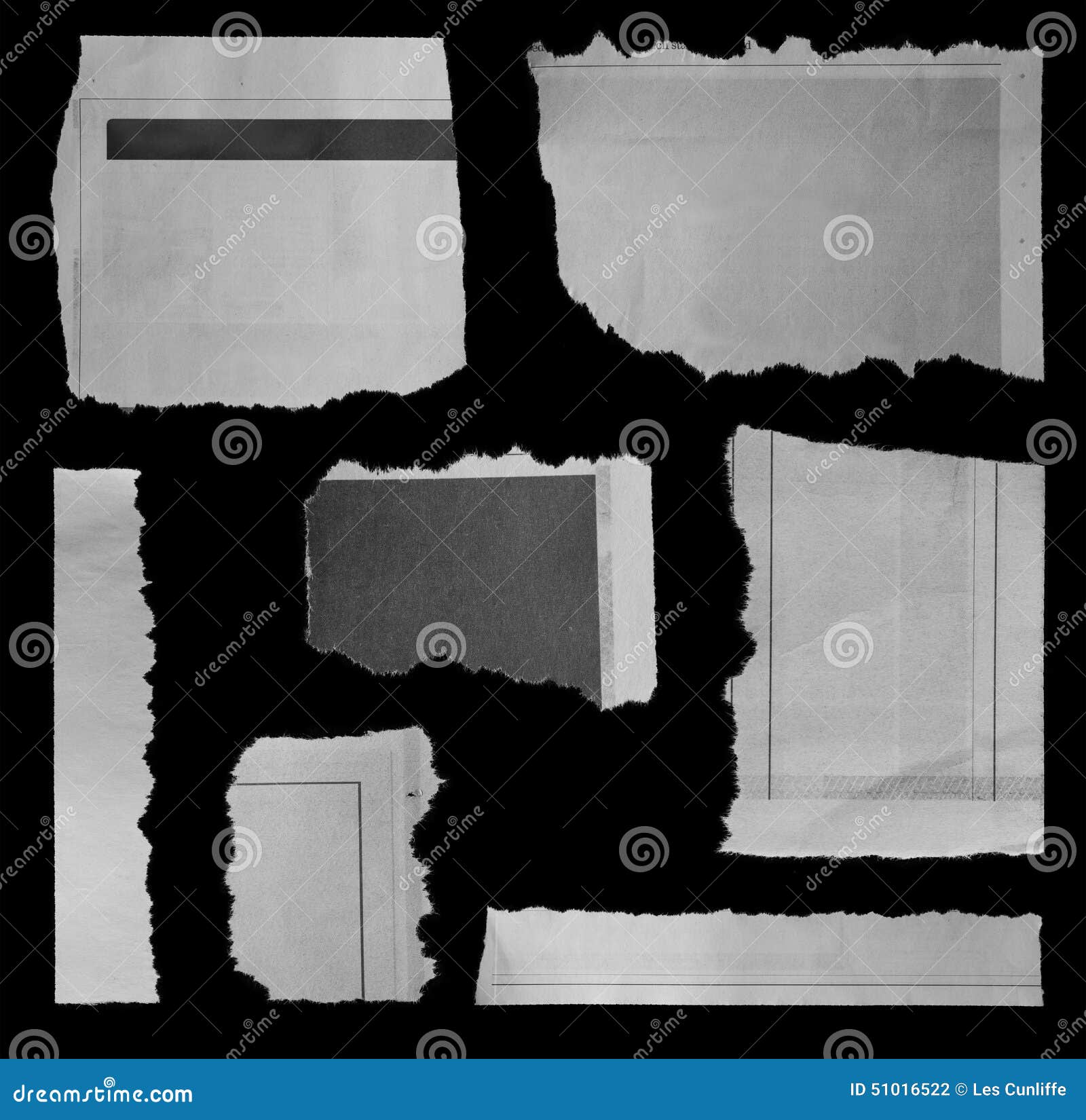 Torn papers stock photo. Image of newspaper, macro, blank - 51016522