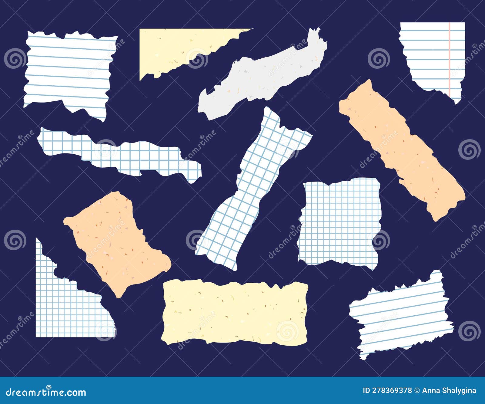 Torn Papers Set. Isolated Vector Design Elements for Collage Arts ...