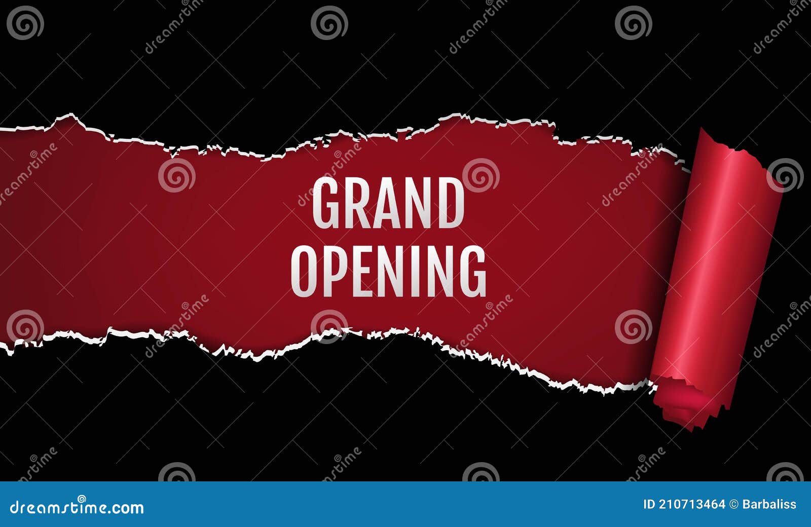 Torn Ped Paper Grand Opening Banner Stock Vector - Illustration of ...