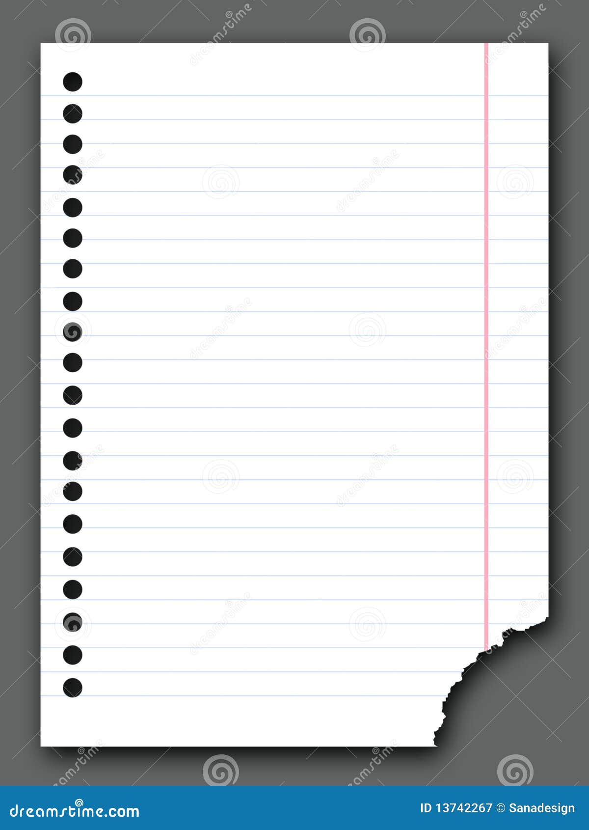 Torn piece of note paper stock illustration. Illustration of ring ...