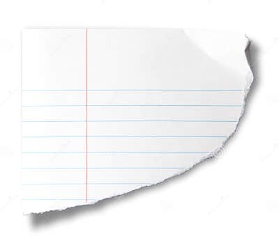 Torn Piece of Notebook Paper Stock Image - Image of notepaper, ripped ...
