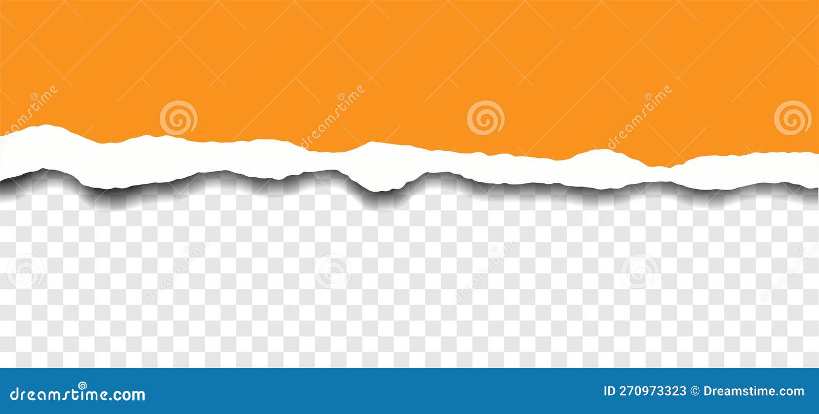 Torn Piece of Orange Paper with Transparent Shadow. Template for Your ...