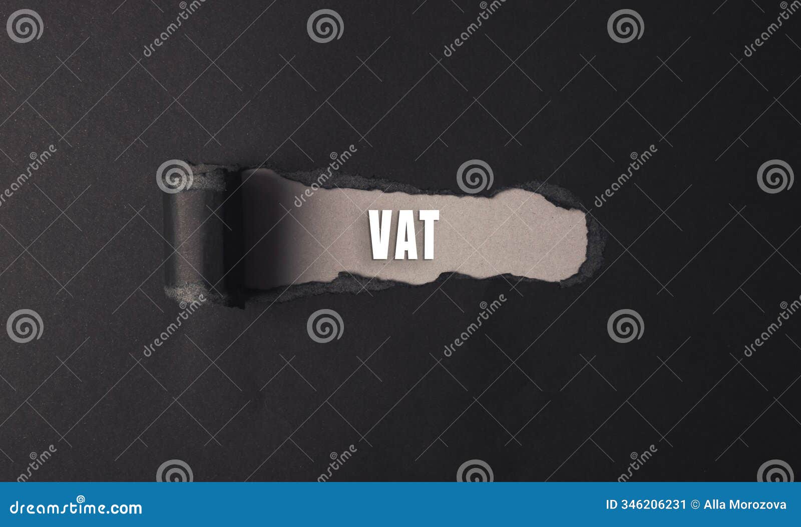 Torn Piece of Paper with the Word VAT Written on it Stock Image - Image ...