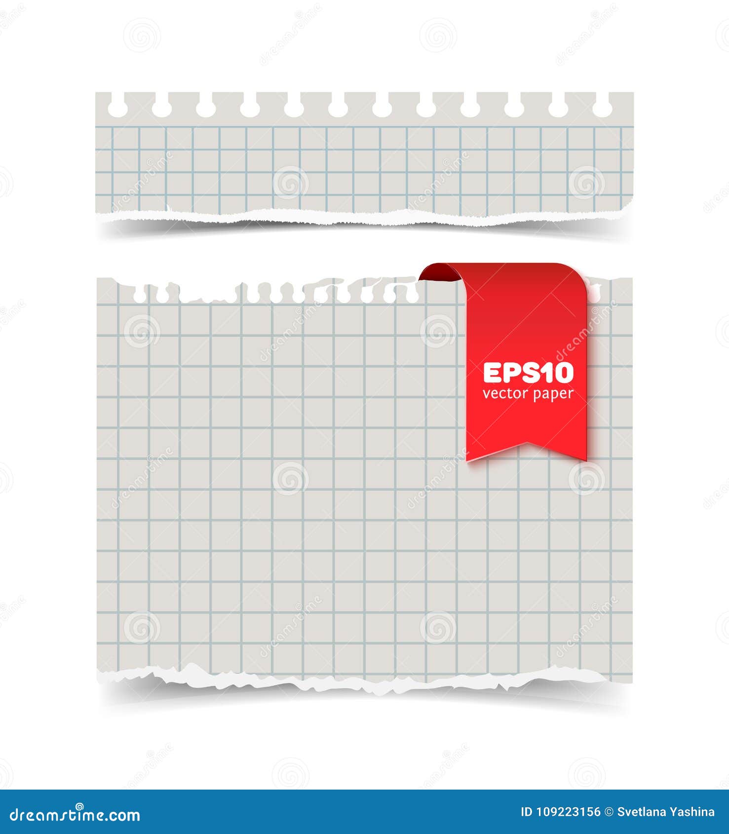 Torn Piece of Squared Paper Isolated Stock Vector - Illustration of ...