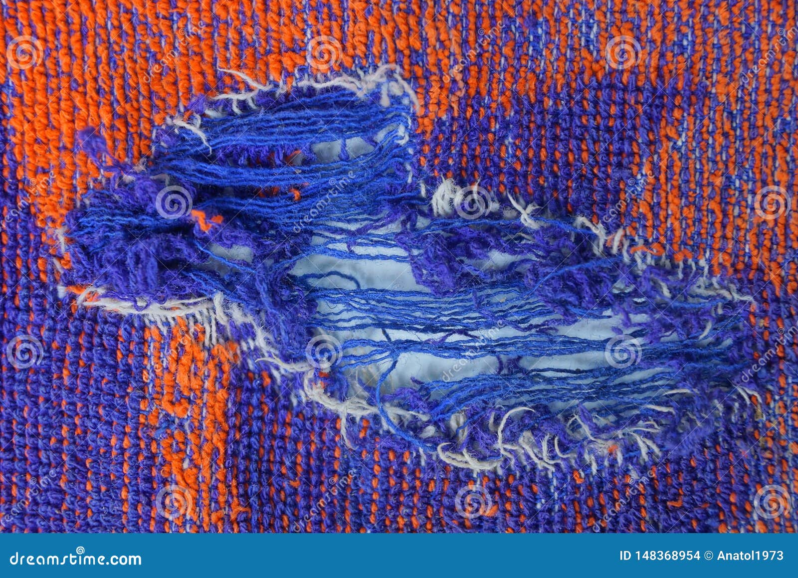 Torn Piece of Woolen Clothes with a Hole Stock Illustration ...