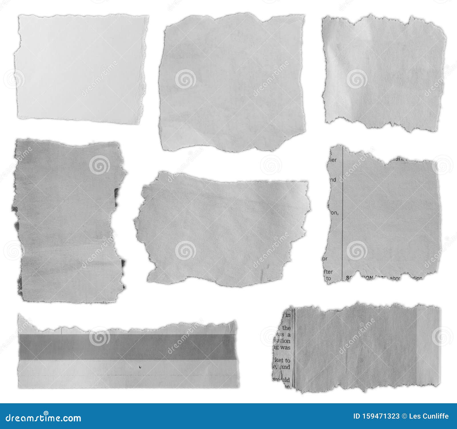 Torn pieces of paper stock image. Image of photograph - 159471323