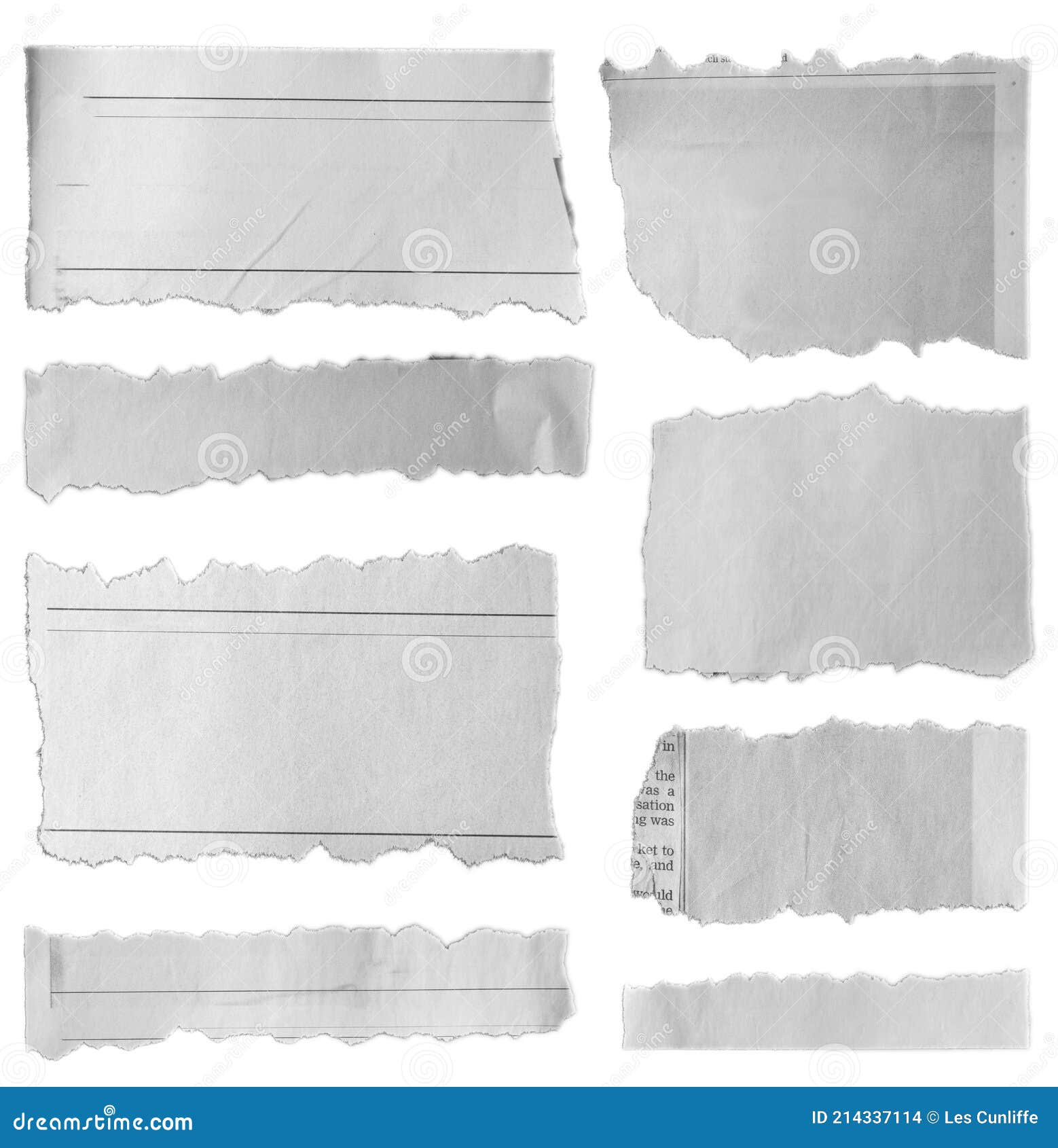 Torn paper pieces stock photo. Image of plain, paper - 214337114