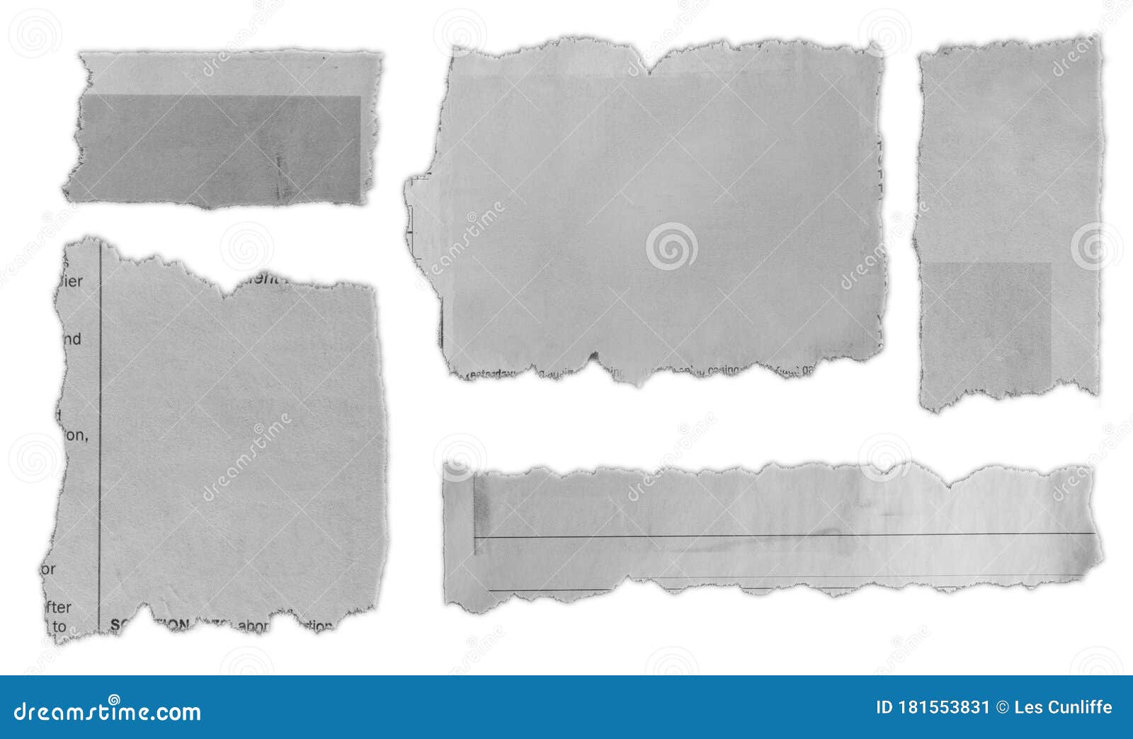 Torn pieces of paper stock image. Image of paper, close - 181553831