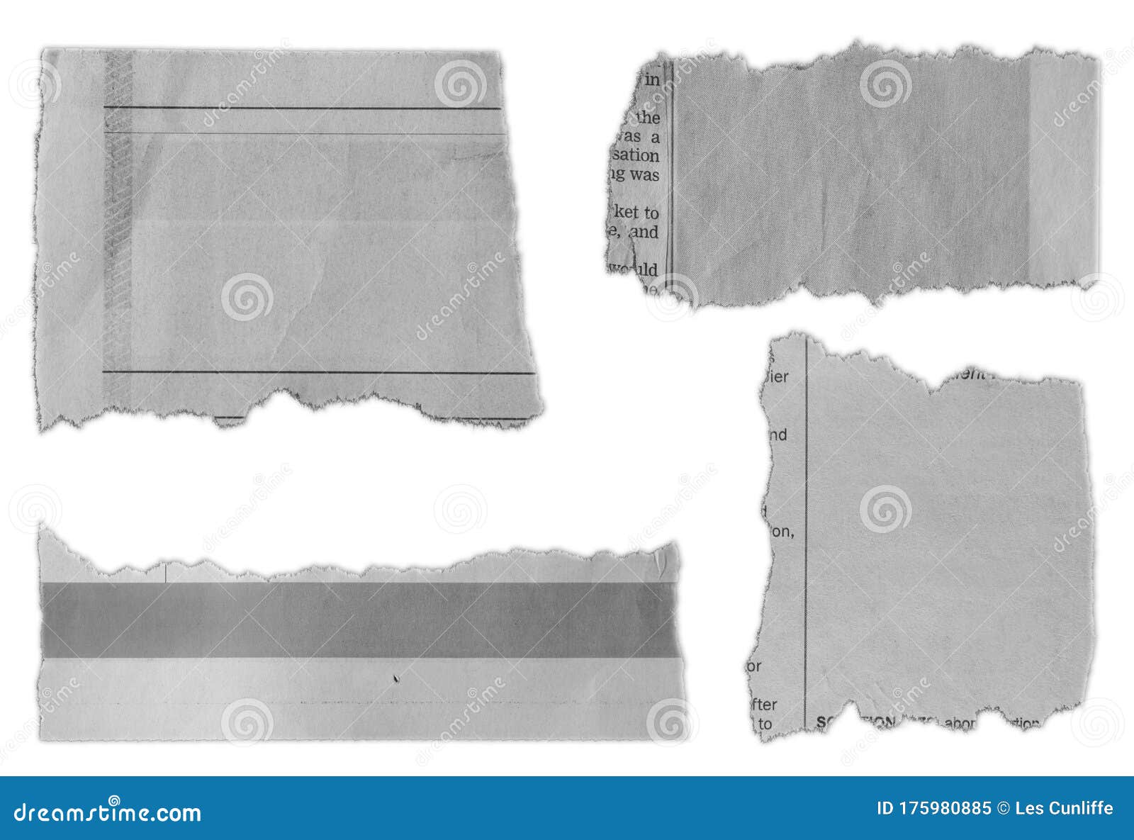 Torn pieces of paper stock image. Image of isolated - 175980885