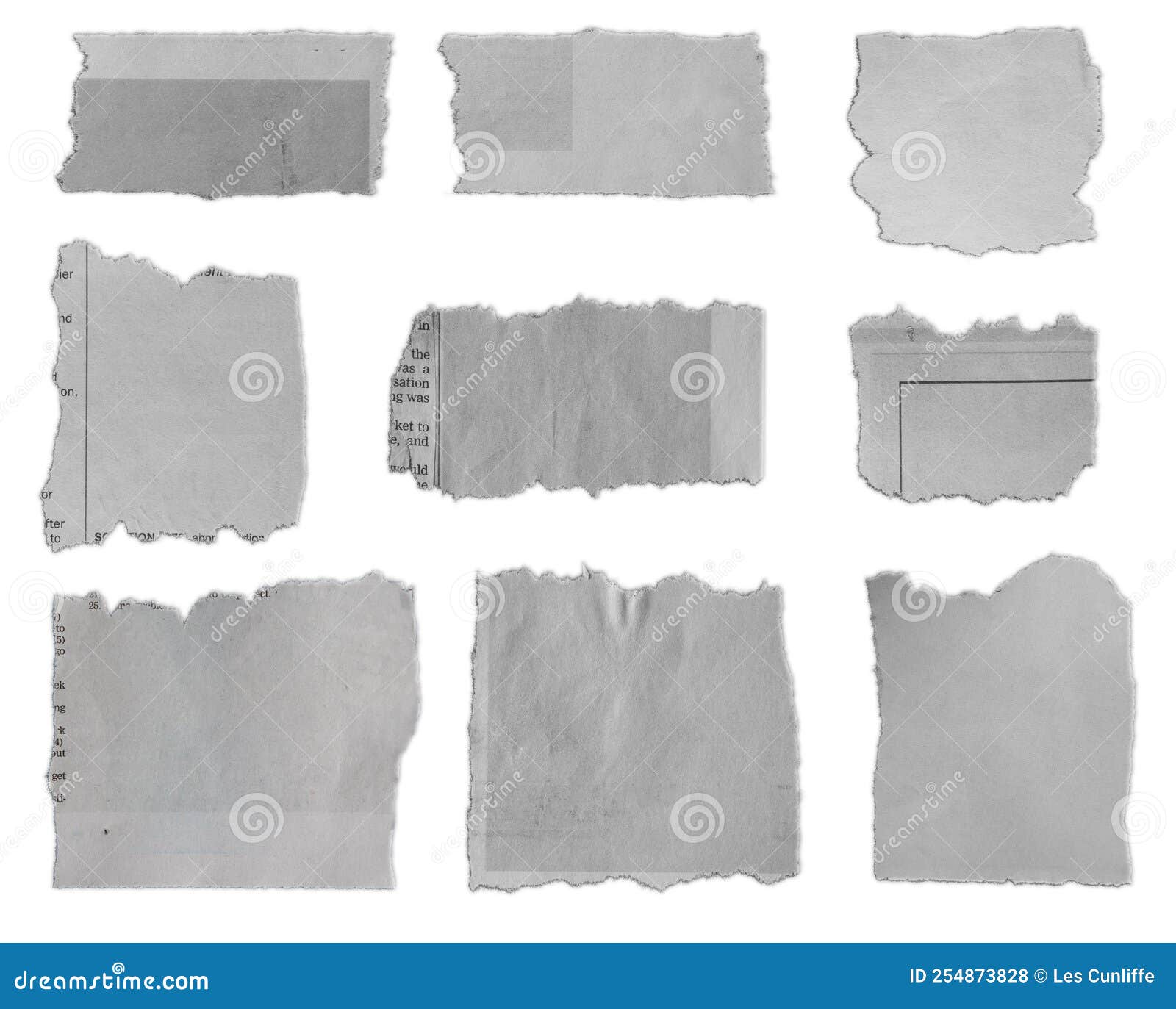 Torn pieces of paper stock photo. Image of ragged, frayed - 254873828