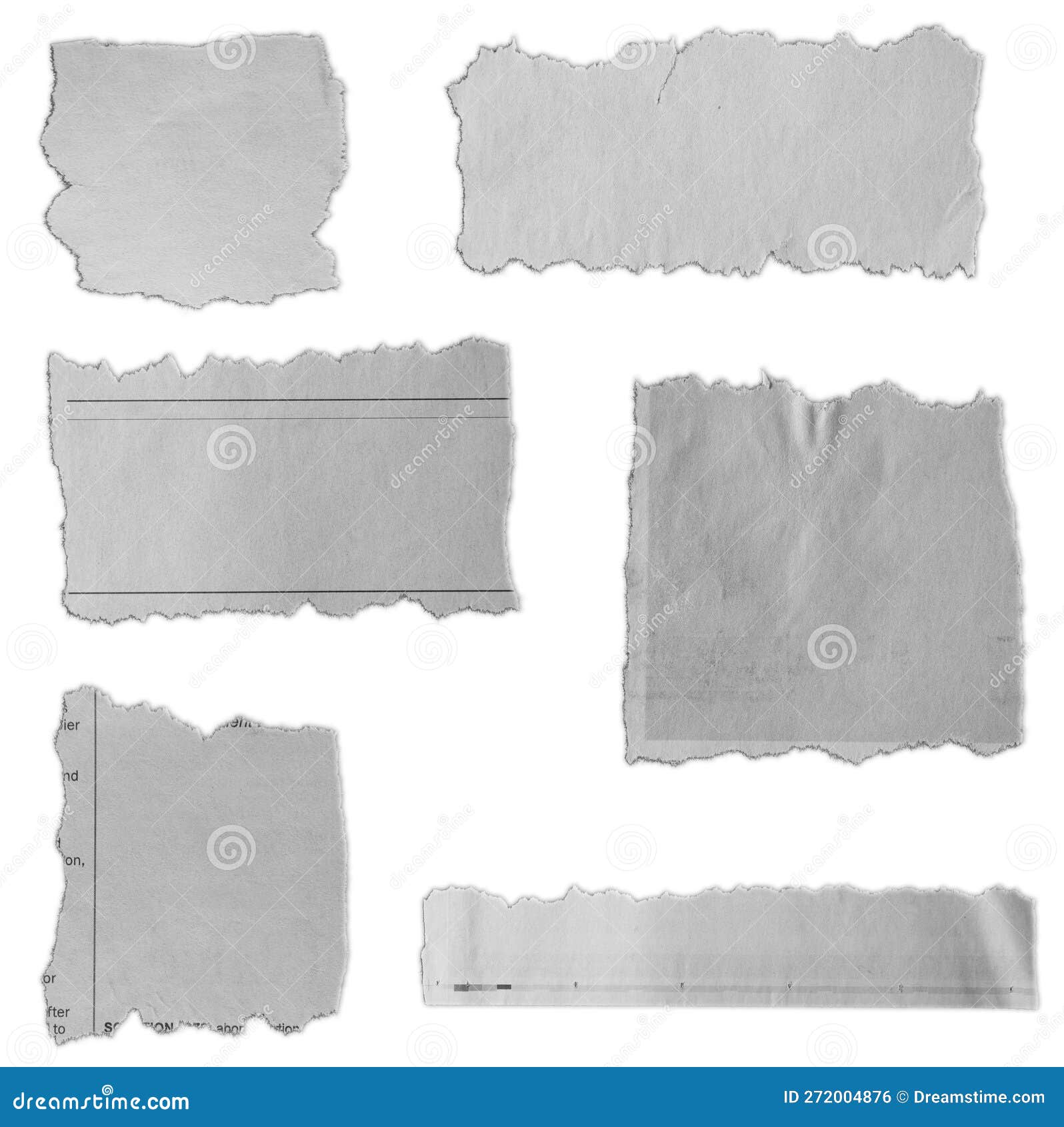 Torn pieces of paper stock photo. Image of teared, empty - 272004876