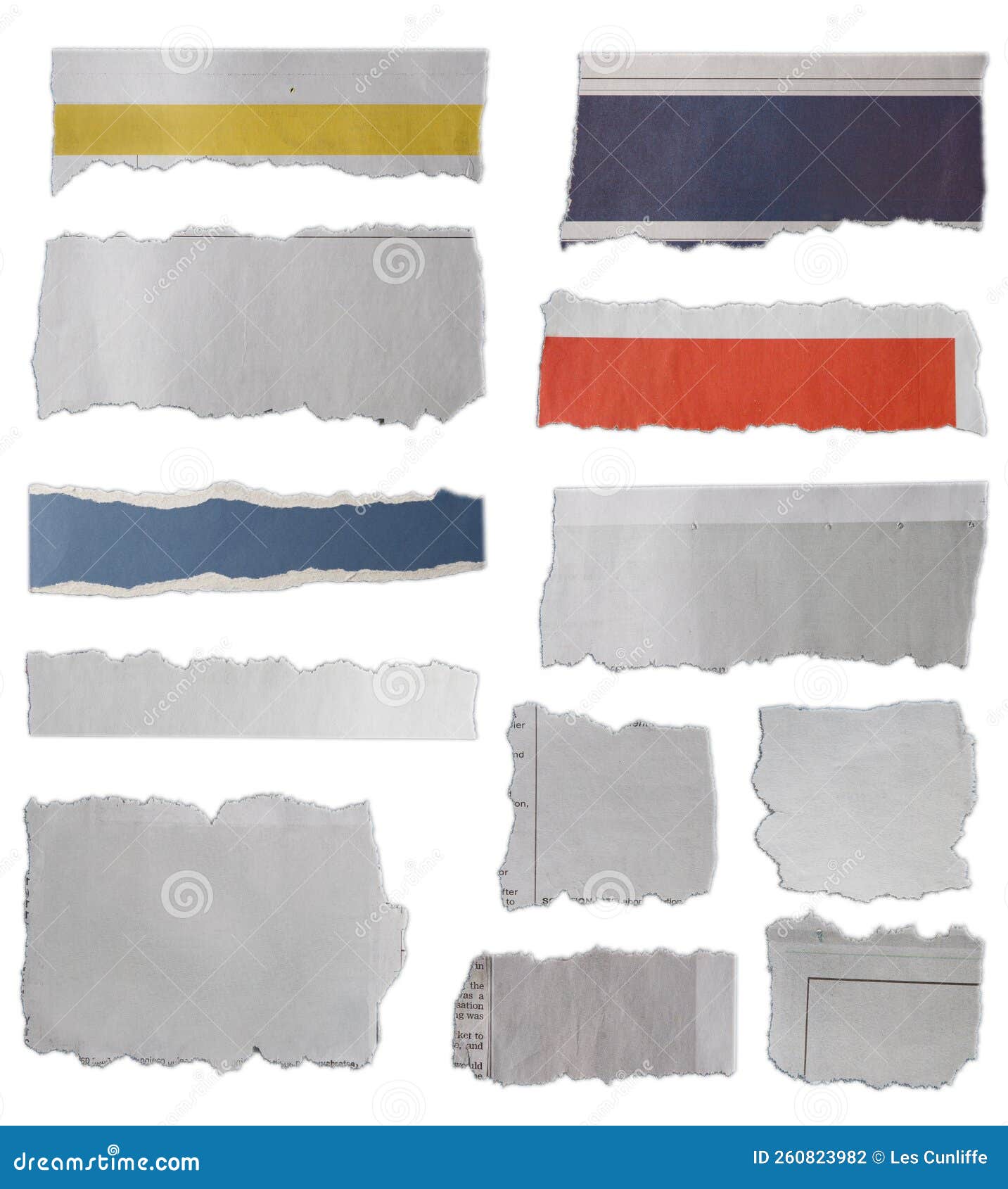 Torn pieces of paper stock photo. Image of ragged, tear - 260823982