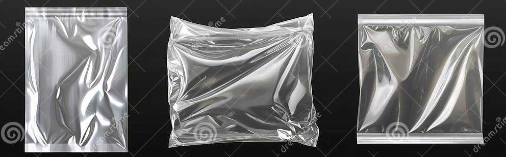 Torn Plastic Wrap Isolated on a Transparent Background. a Collection of ...