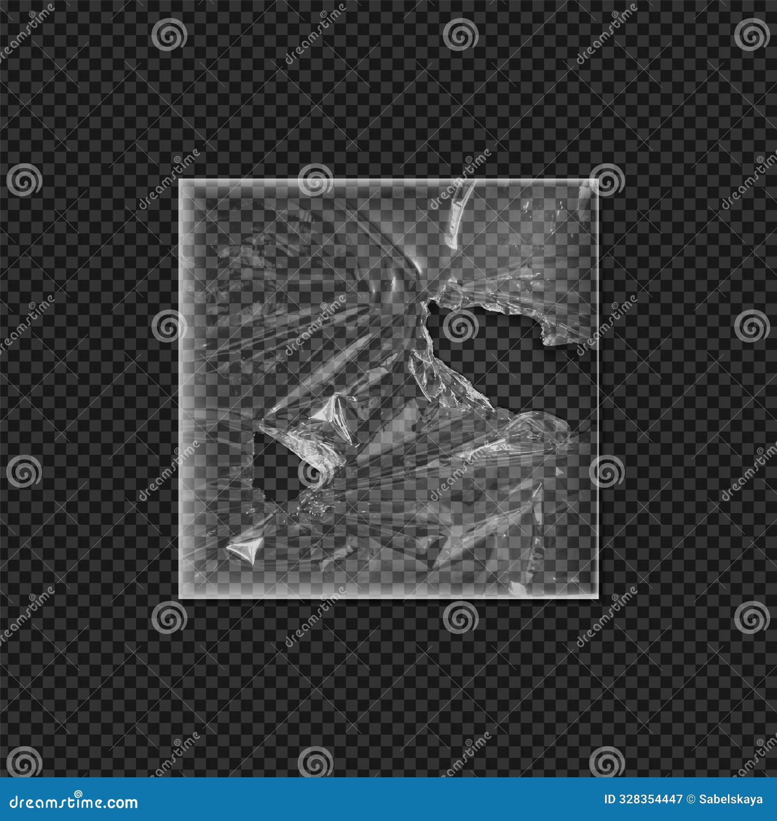Torn Plastic Wrap Vector Illustration Stock Illustration - Illustration ...