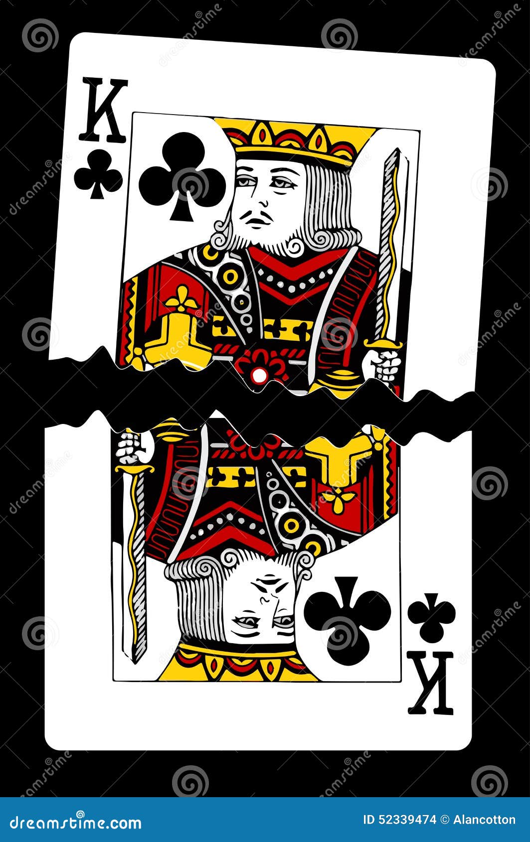 Torn Playing Card stock illustration. Illustration of royalty - 52339474