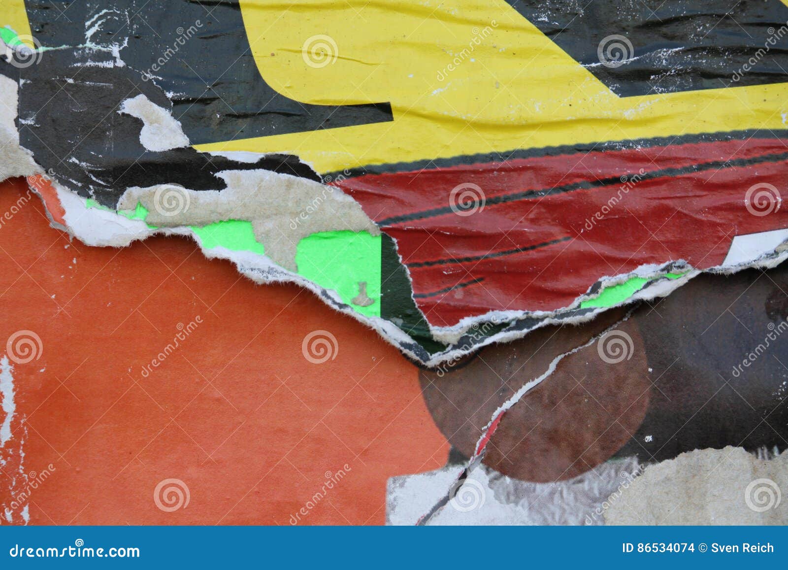 Torn posters stock photo. Image of fashioned, blank, damage - 86534074