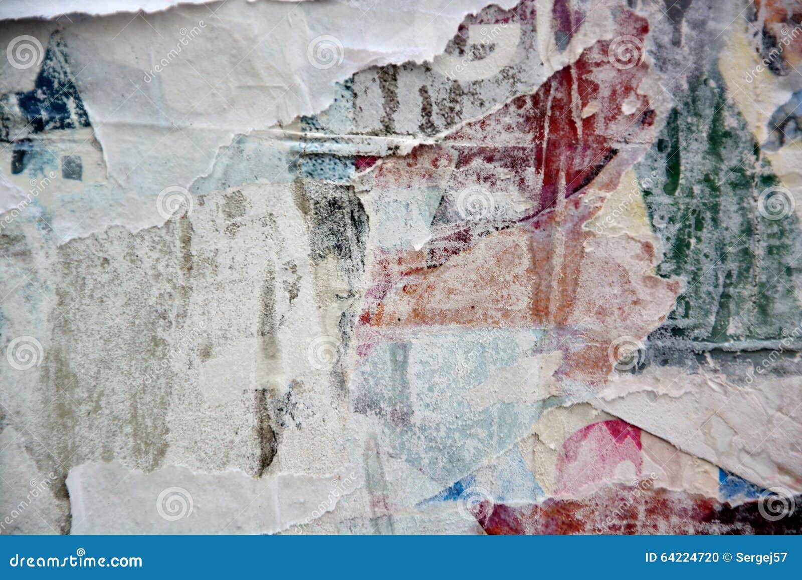 Torn posters stock photo. Image of decay, destroyed, messy - 64224720