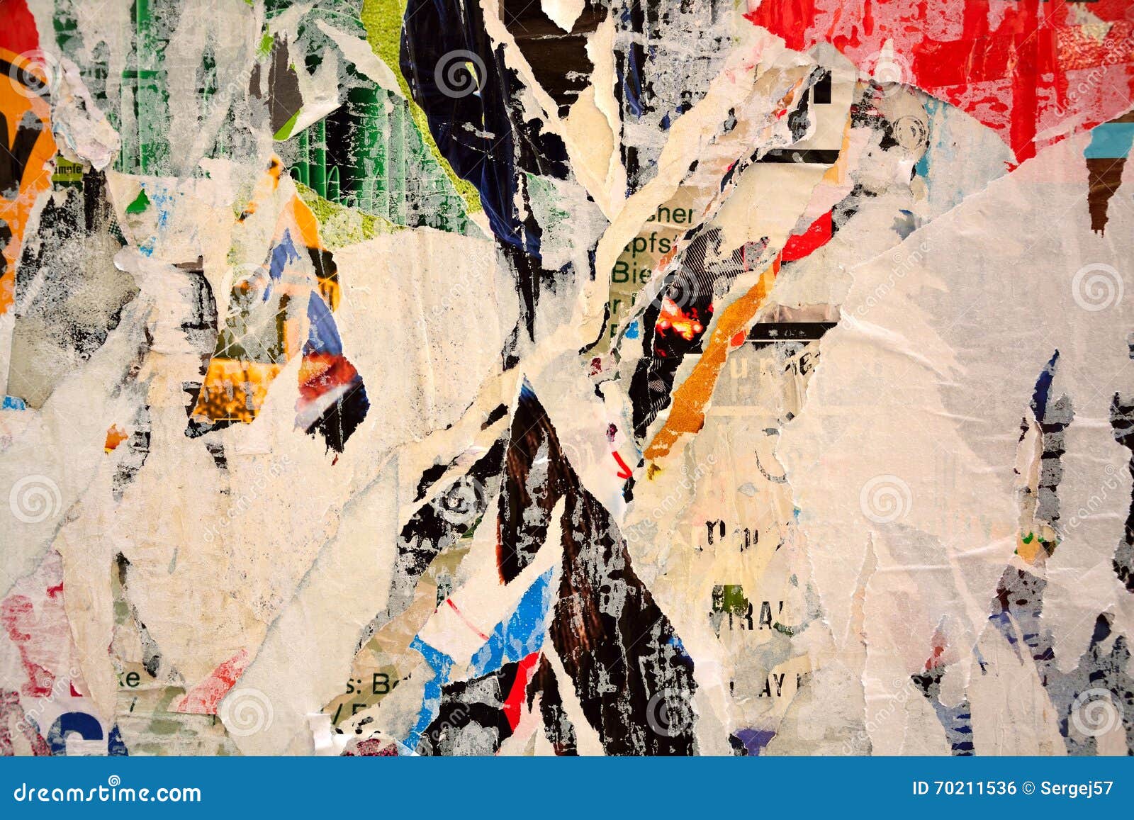 Torn posters stock photo. Image of paper, decay, colors - 70211536
