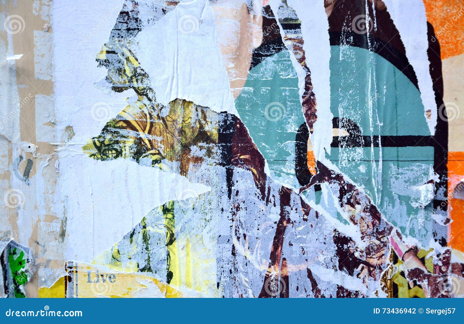 Torn posters stock photo. Image of paper, paint, decorative - 73436942