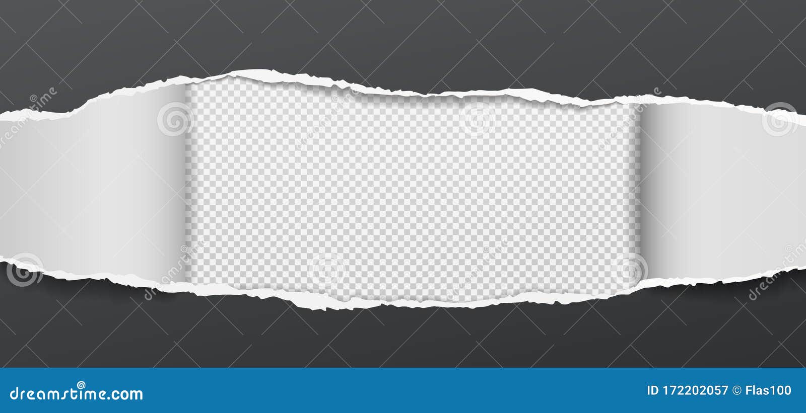 Torn Realistic Black Paper Hole on Squared Transparent Background ...