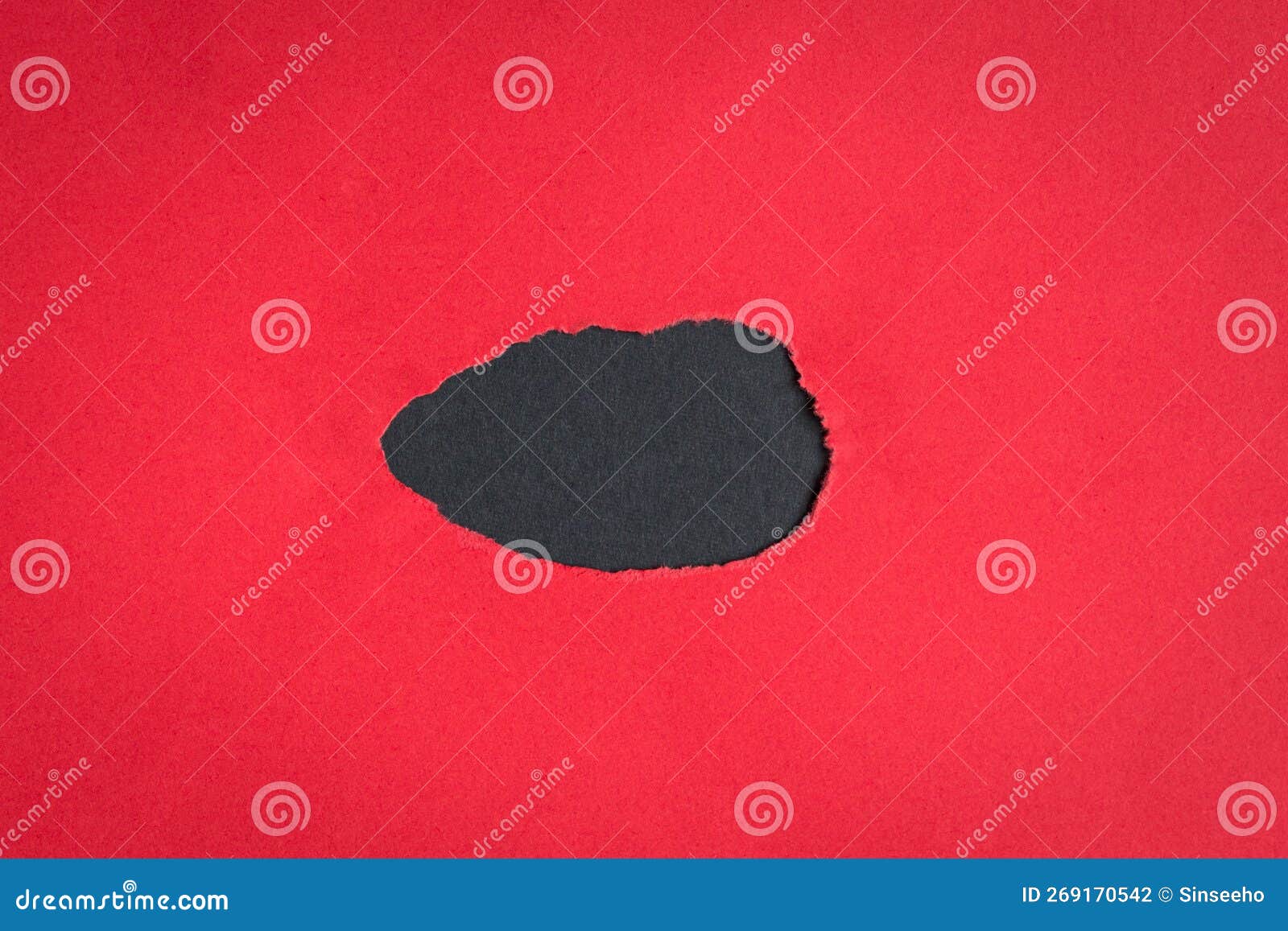 Torn Red Hole on Black Background Stock Photo - Image of advertisement ...