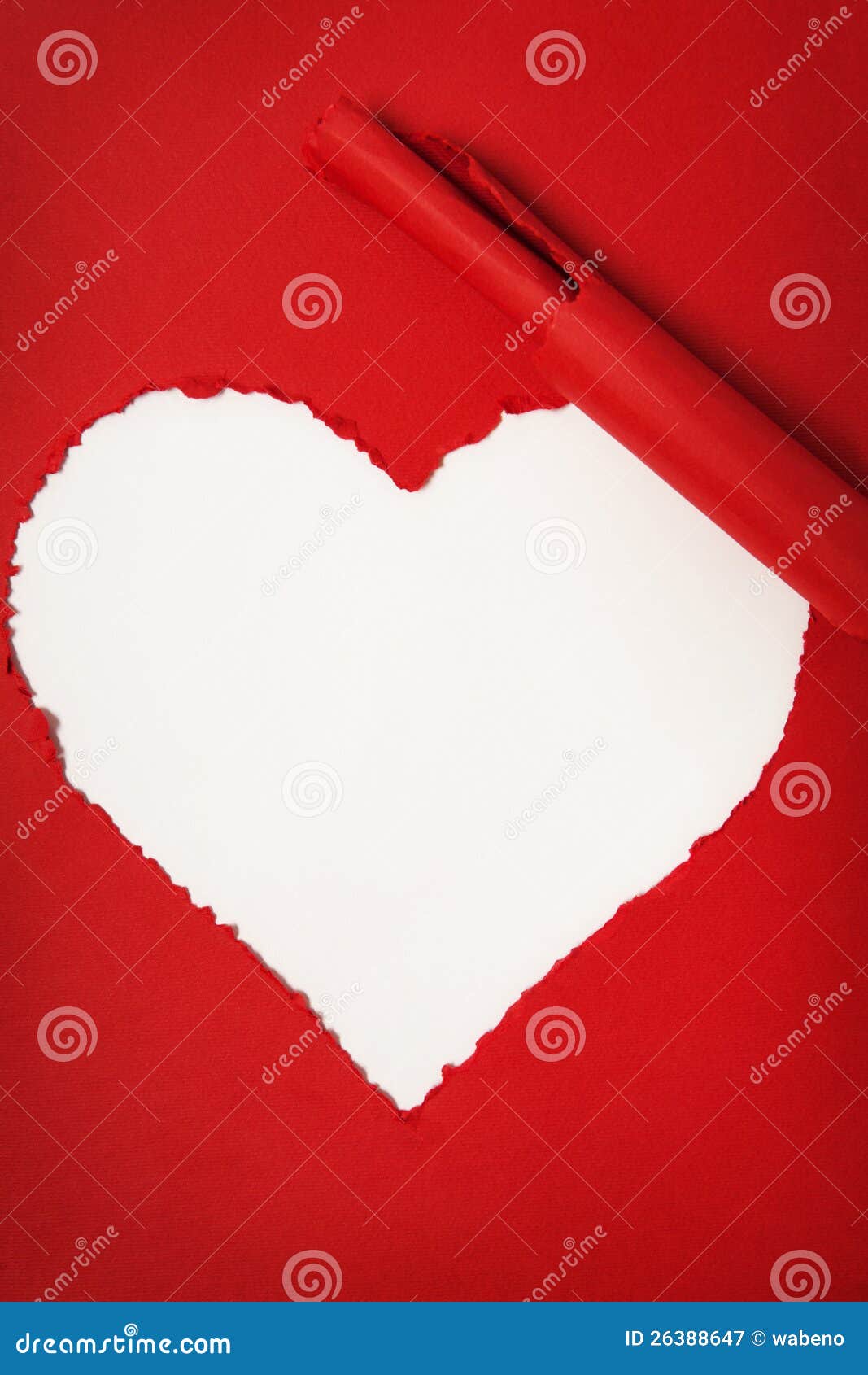 Torn Red Paper in the Form of Heart Stock Image - Image of backdrop ...