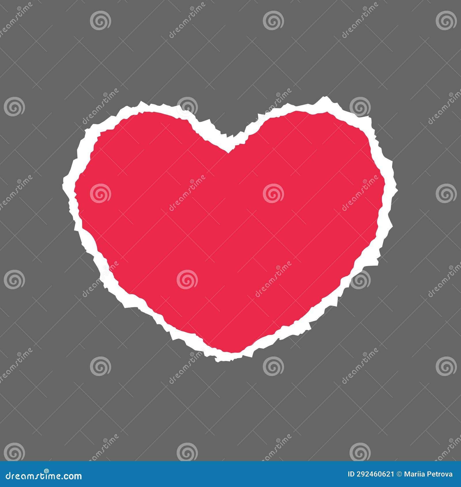 Torn Red Paper Heart. Heart-shaped Paper Stock Vector - Illustration of ...
