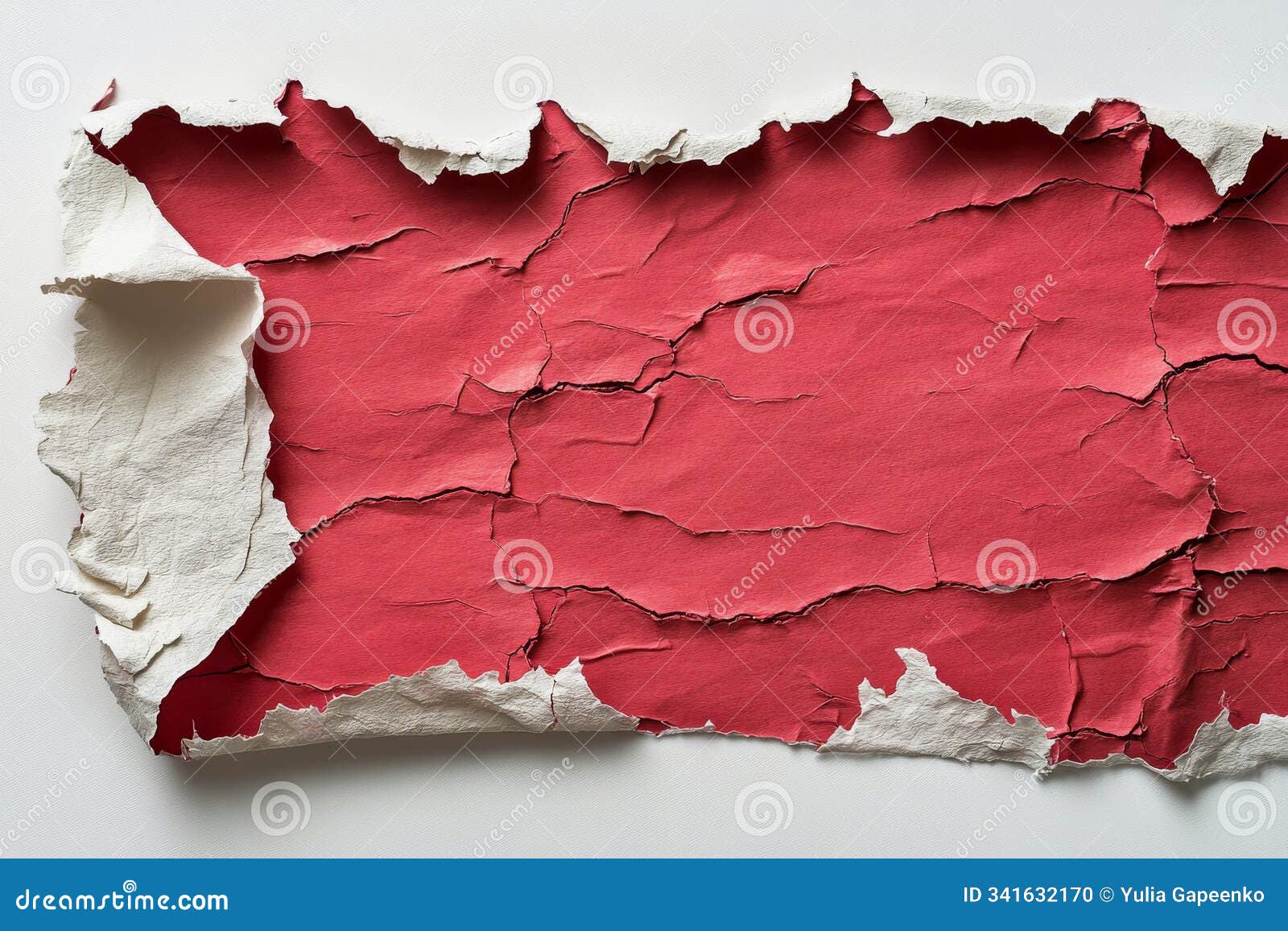 Torn Red Paper with a White Patch Revealing a Textured Background for ...