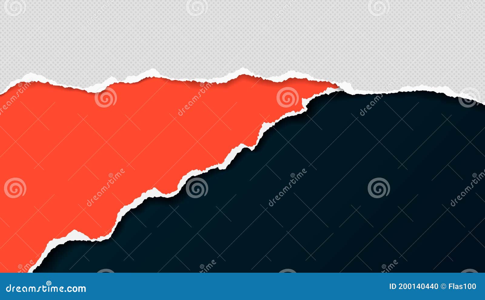 Torn of Red and White Dotted Paper Strips, Pieces are on Black ...